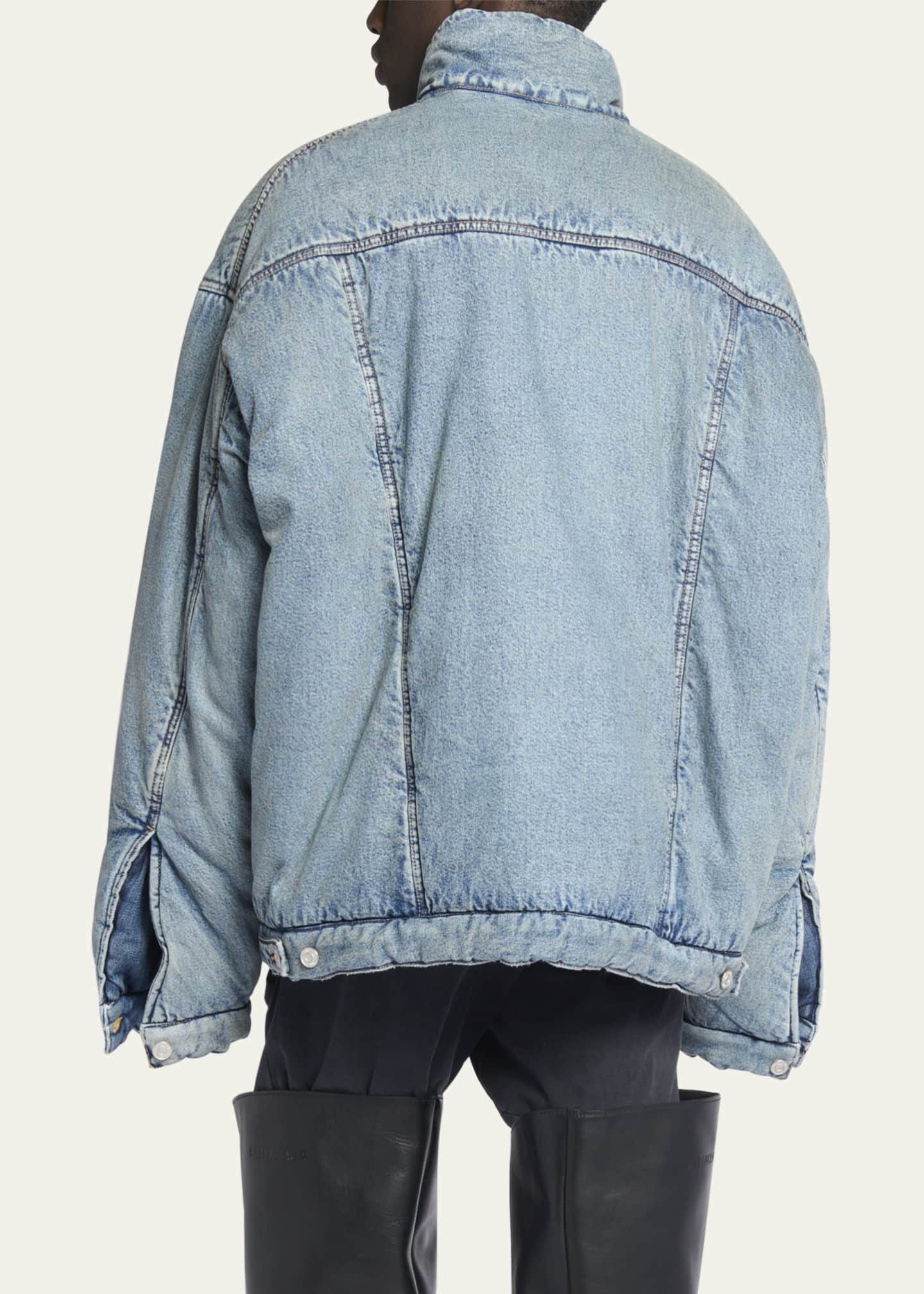 Balenciaga Men's Padded Denim Trucker Jacket - Bergdorf Goodman