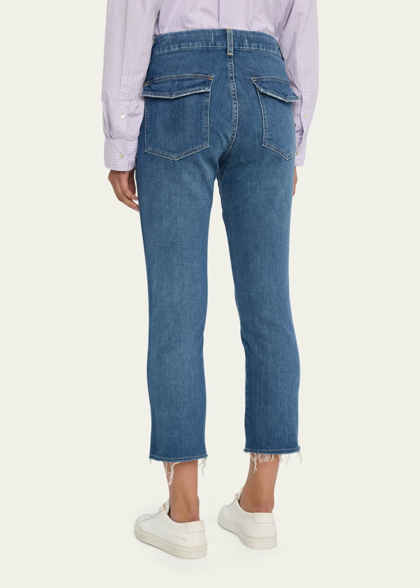 AMO Denim Easy Straight Crop Army Jeans - Bergdorf Goodman