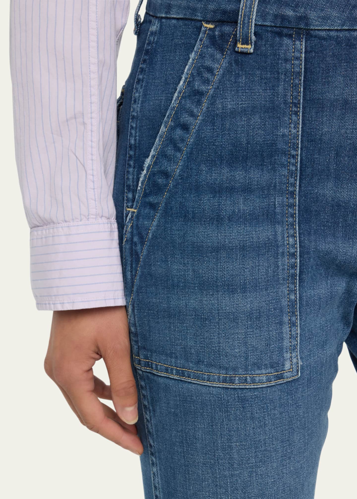 AMO Denim Easy Straight Crop Army Jeans - Bergdorf Goodman