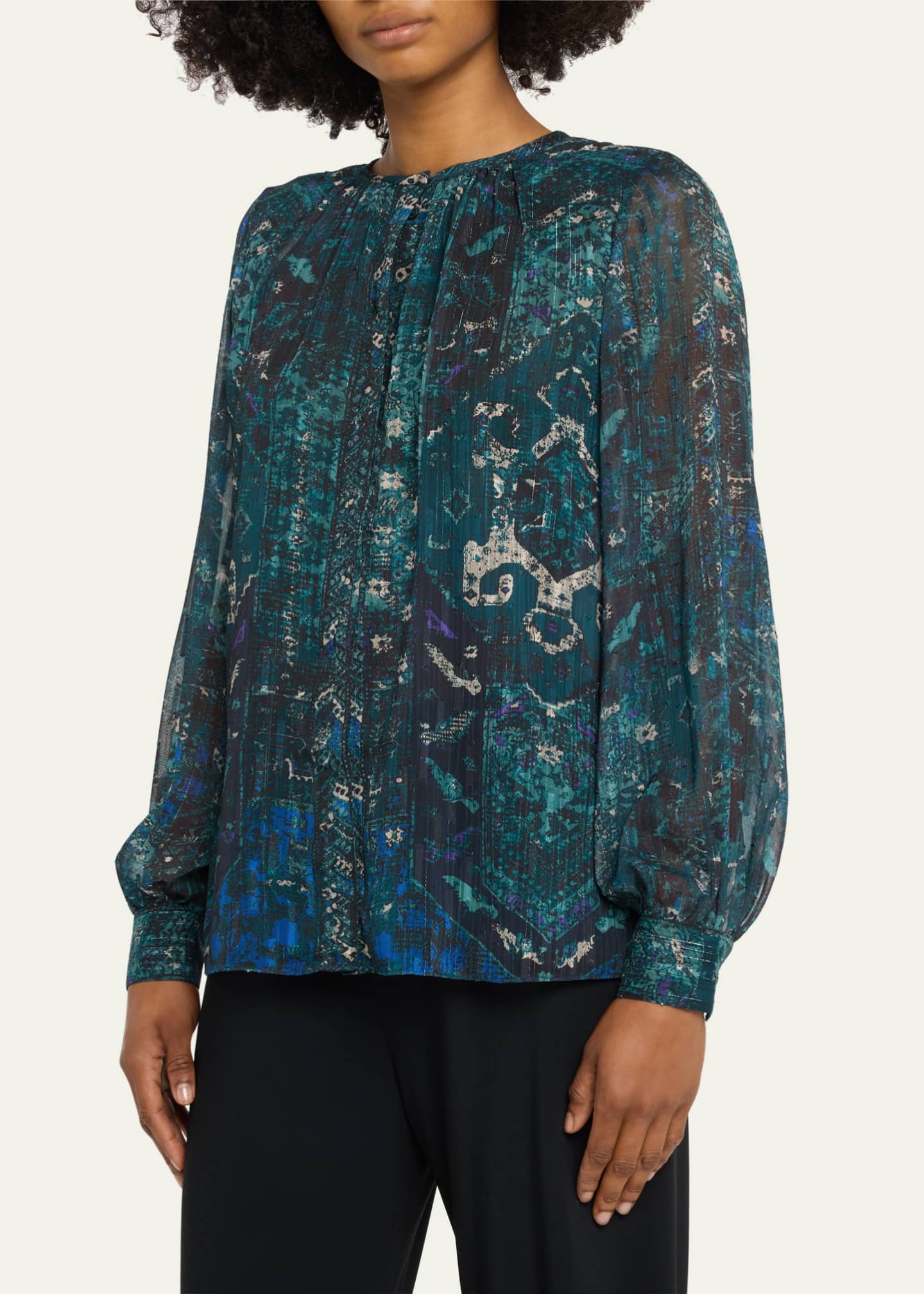 Kobi Halperin Shai Abstract-Print Button-Down Blouse - Bergdorf Goodman