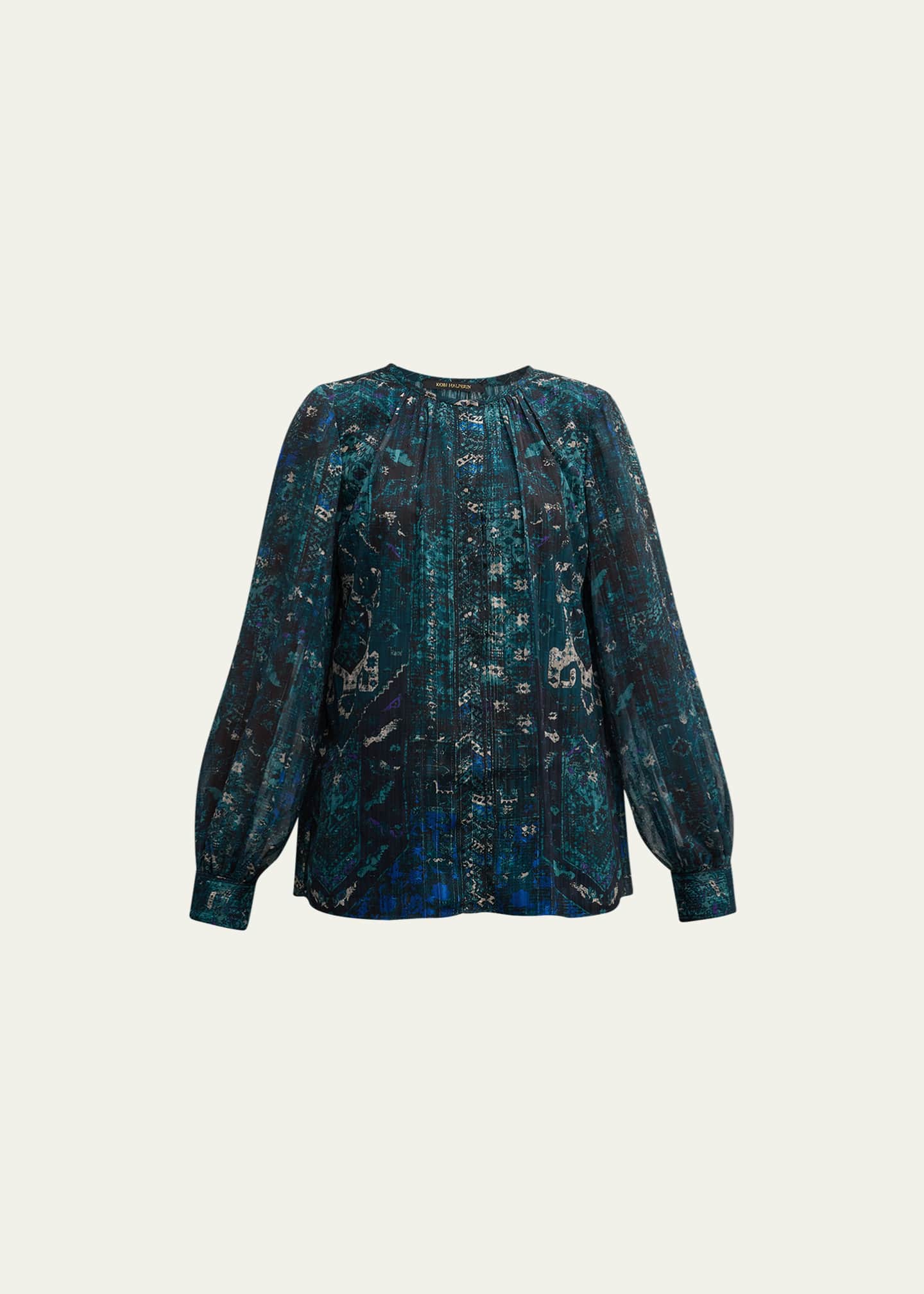Kobi Halperin Shai Abstract-Print Button-Down Blouse - Bergdorf Goodman