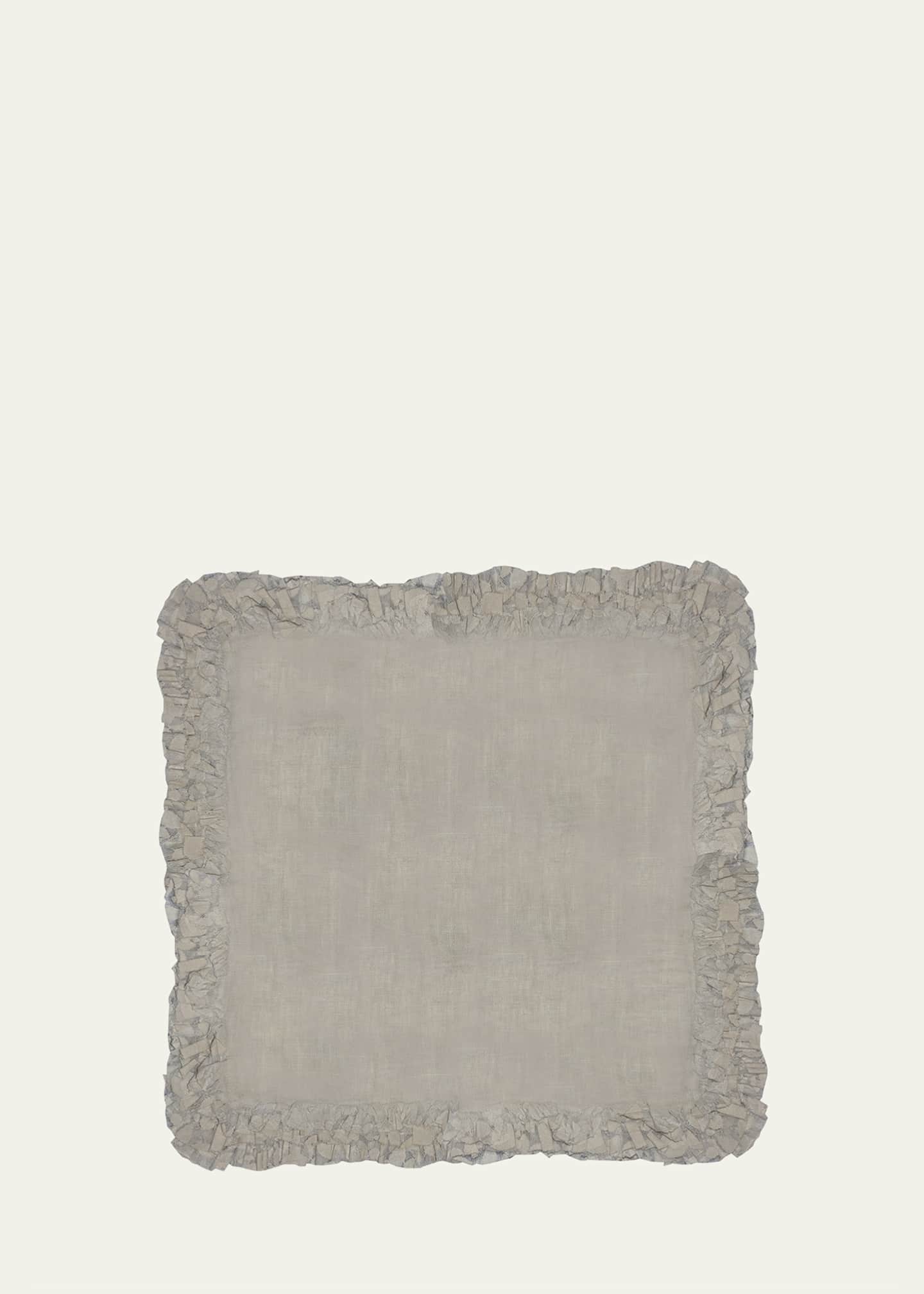 Nomi K Medium Gray Romantic Linen Napkin With Volume Lace Border ...