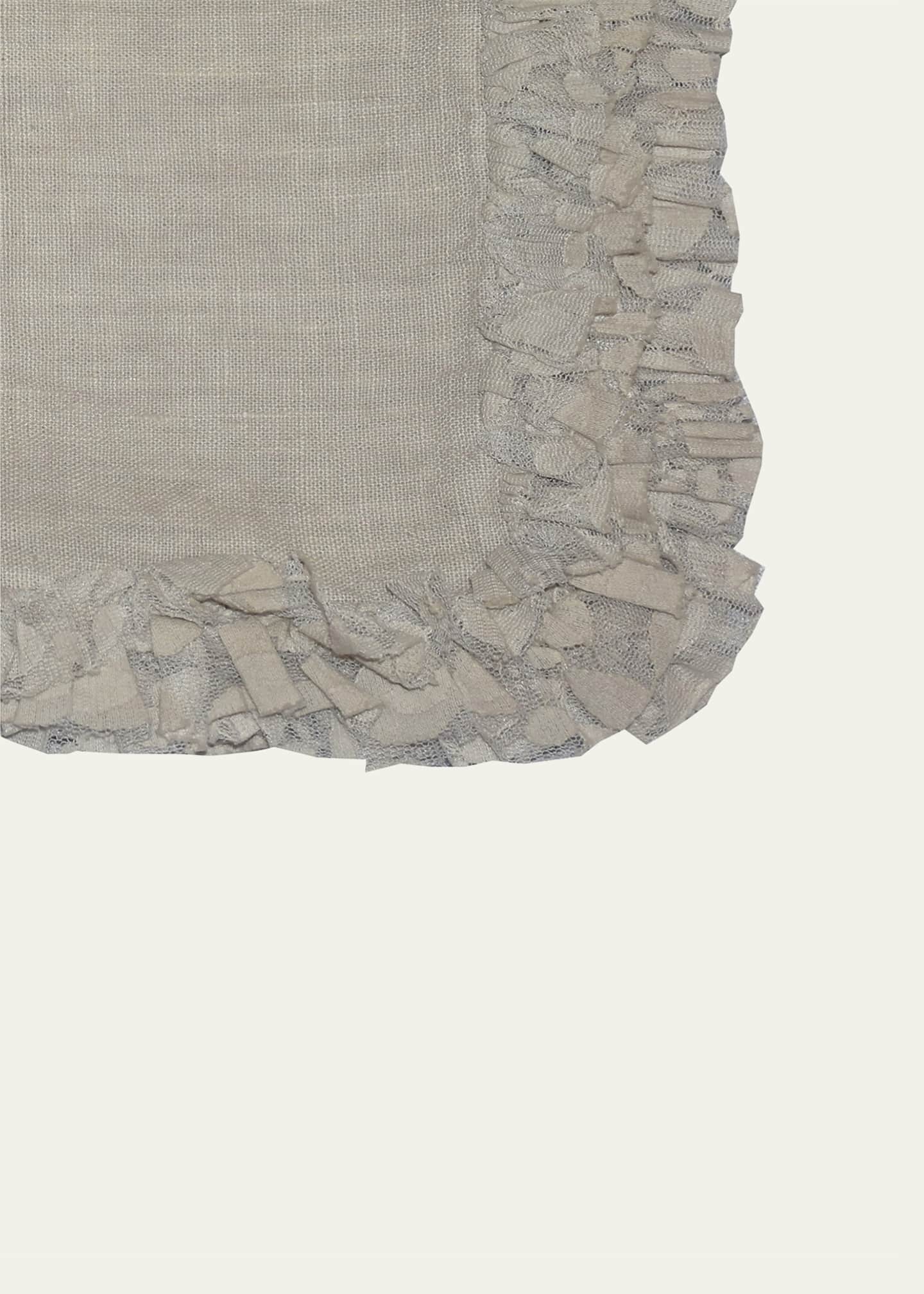 Nomi K Medium Gray Romantic Linen Napkin With Volume Lace Border ...