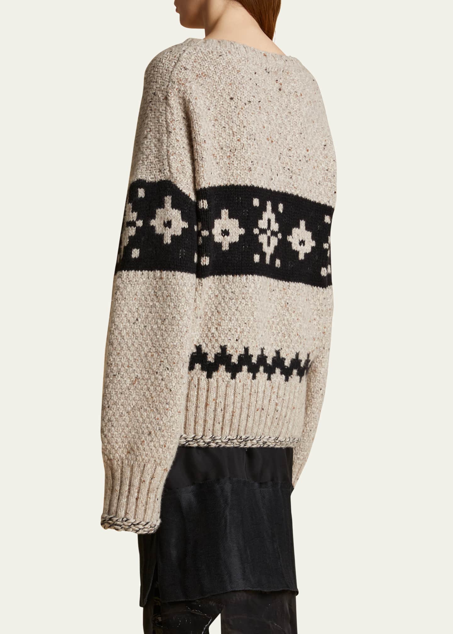 Khaite Tabi Mixed-Pattern Cashmere Sweater - Bergdorf Goodman