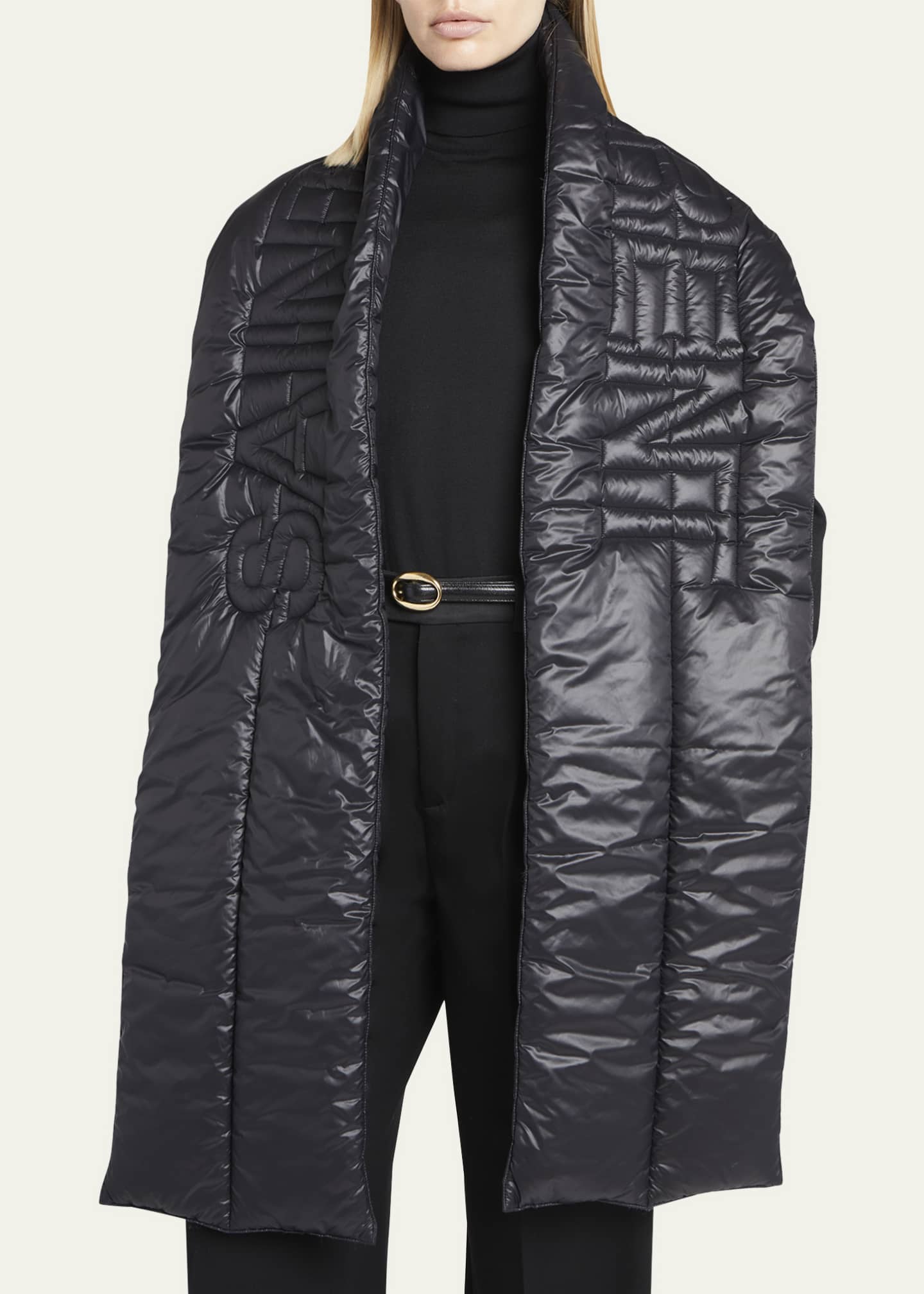 Saint Laurent Padded Logo Nylon Scarf - Bergdorf Goodman