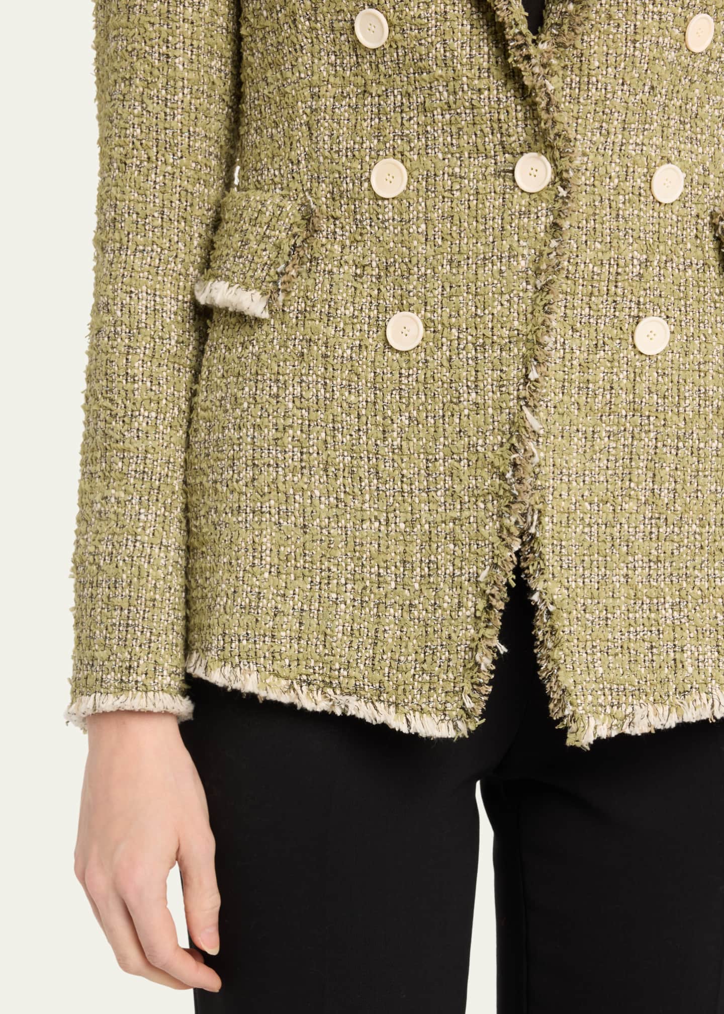 Akris punto Double-Breasted Illusion Tweed Blazer Jacket - Bergdorf Goodman