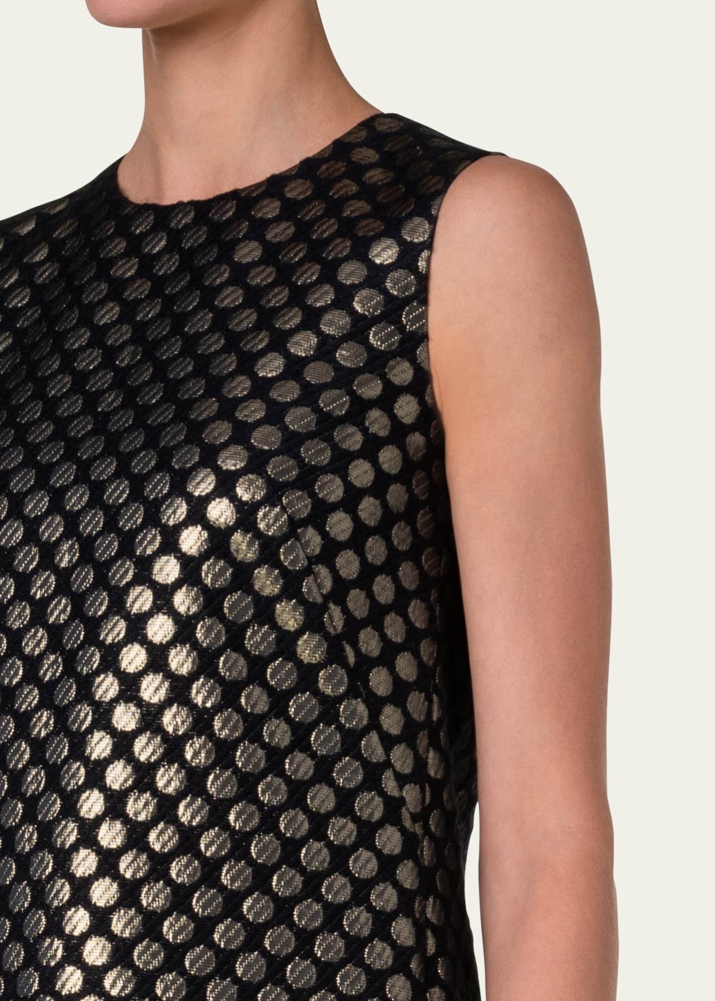 Akris punto Metallic Polka Dot Jacquard Dress - Bergdorf Goodman