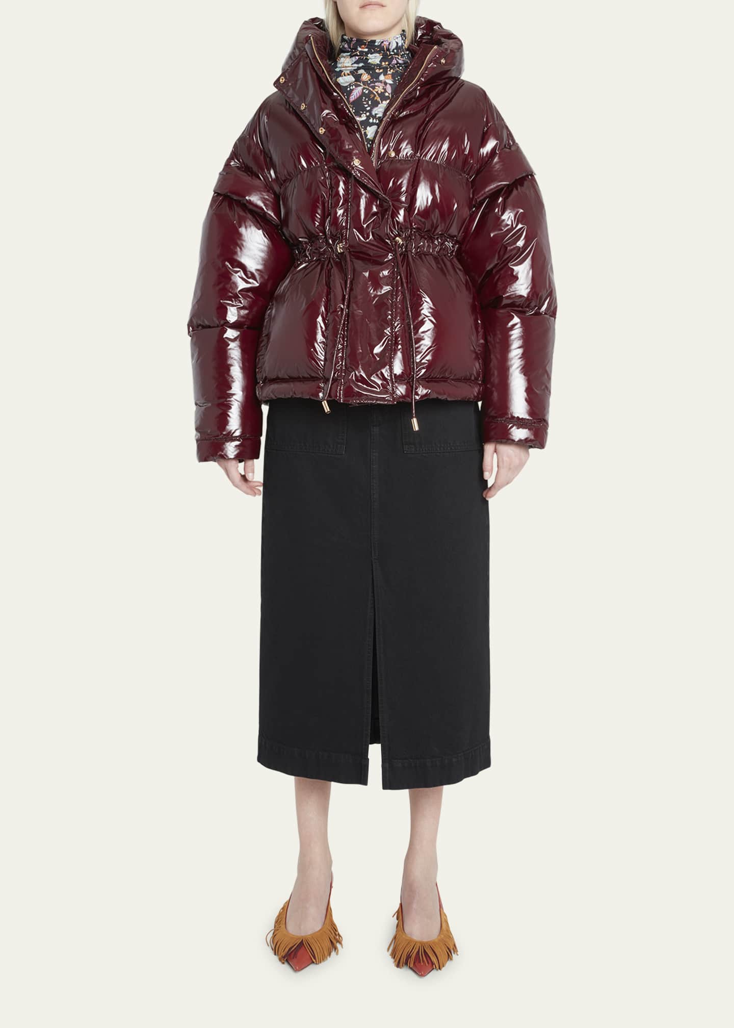 Ulla Johnson Rhodes Lacquered Nylon Quilted Convertible Puffer Jacket ...