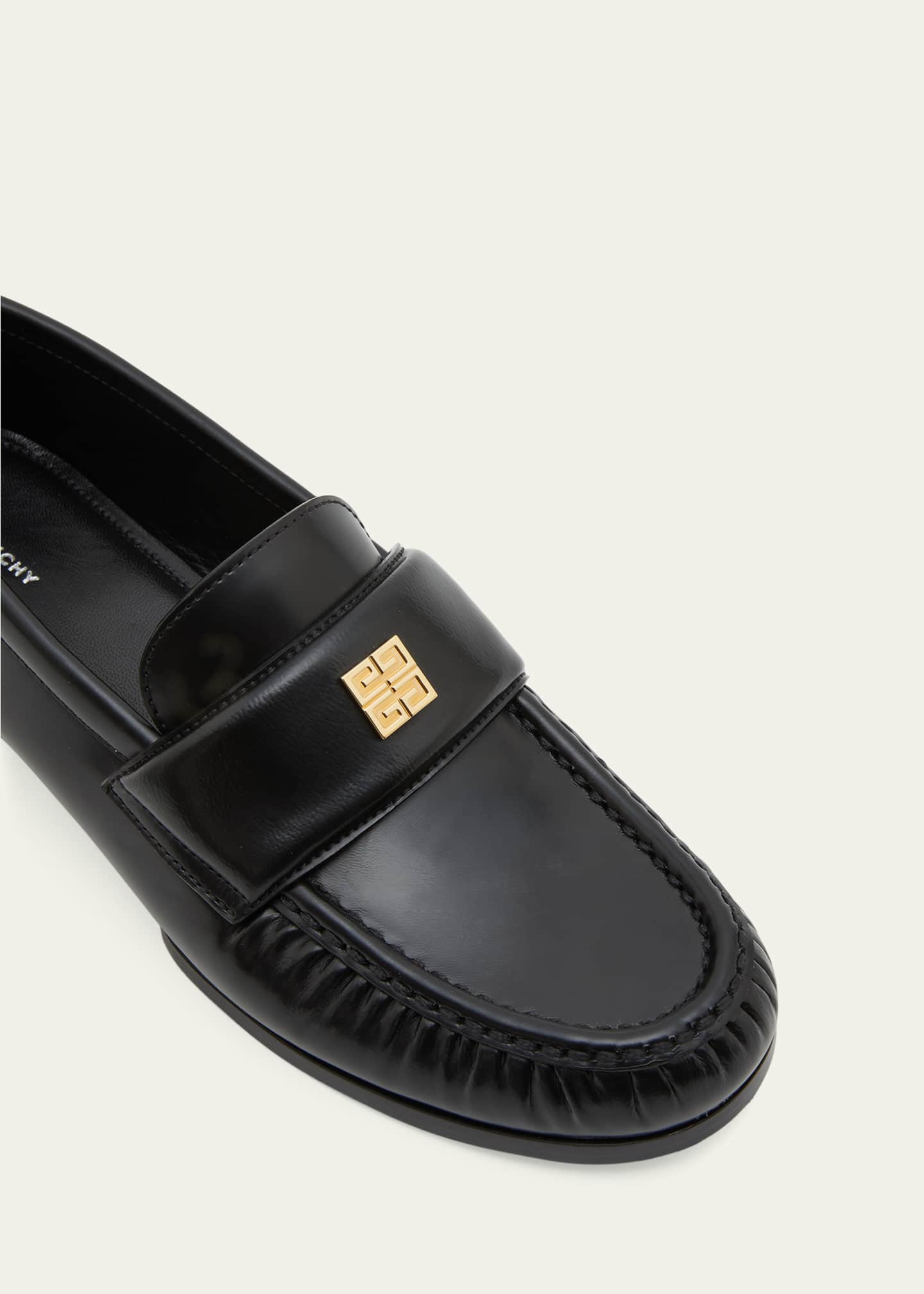 Givenchy Lambskin Leather Logo Loafers - Bergdorf Goodman