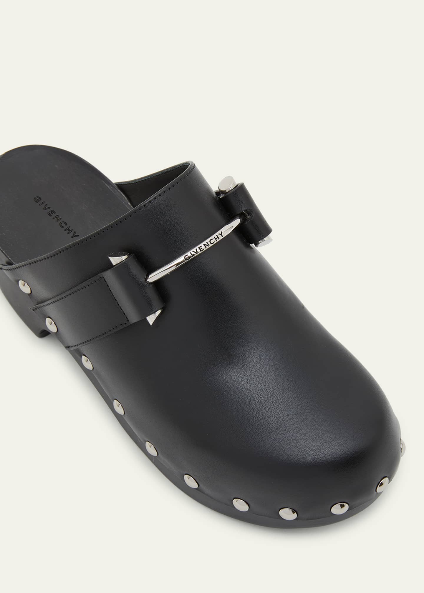Givenchy G Metal-Bar Leather Clogs - Bergdorf Goodman