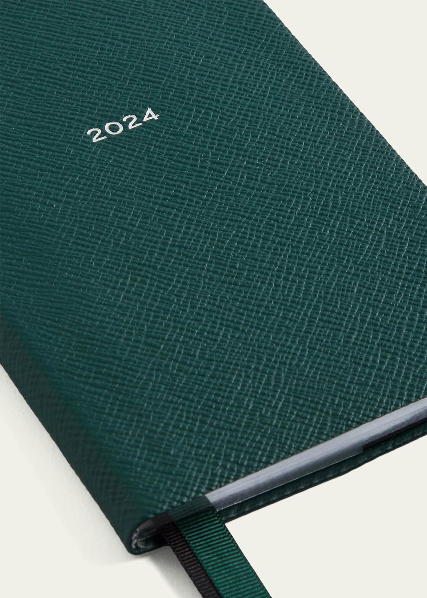 Smythson Wafer Green 2024 Weekly Diary With Pocket - Bergdorf Goodman