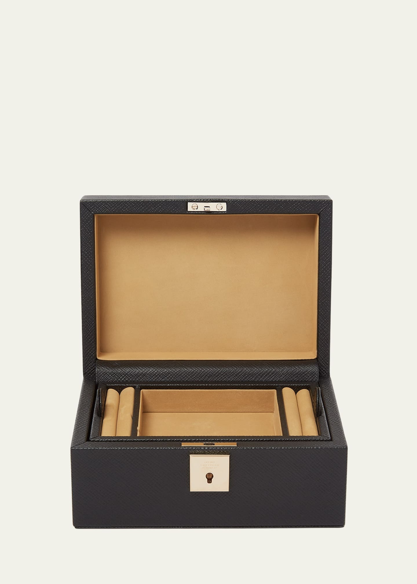 Smythson Panama Classic Leather Jewelry Box with Travel Tray - Bergdorf ...