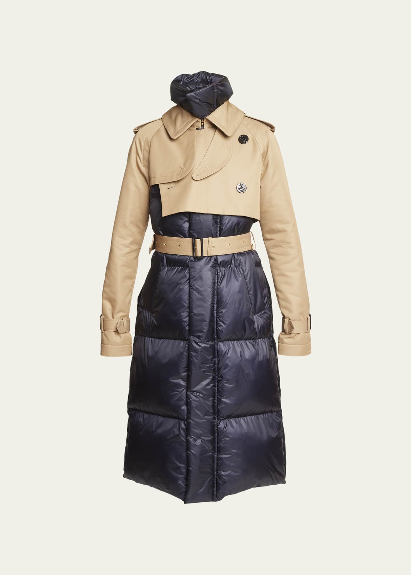 SACAI Hybrid Trench Puffer Belted Coat - Bergdorf Goodman