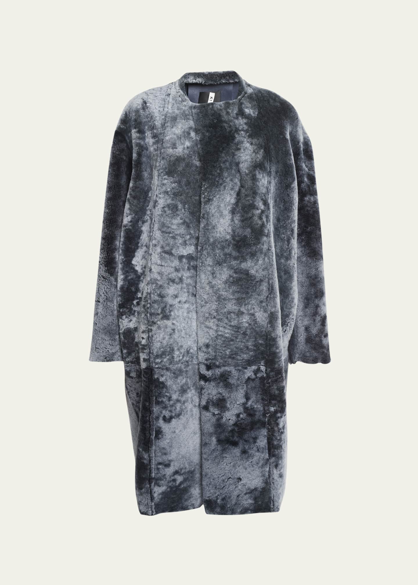 Givenchy Collarless Shearling Long Coat - Bergdorf Goodman