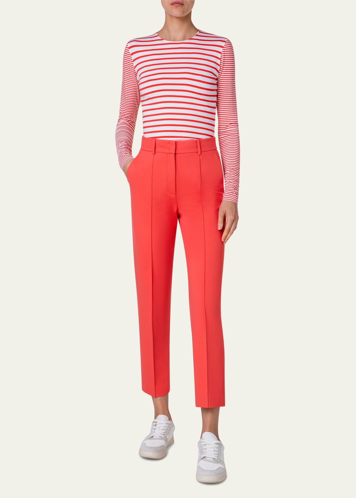 Akris punto Colorblock Kodak Stripe Fitted Top - Bergdorf Goodman