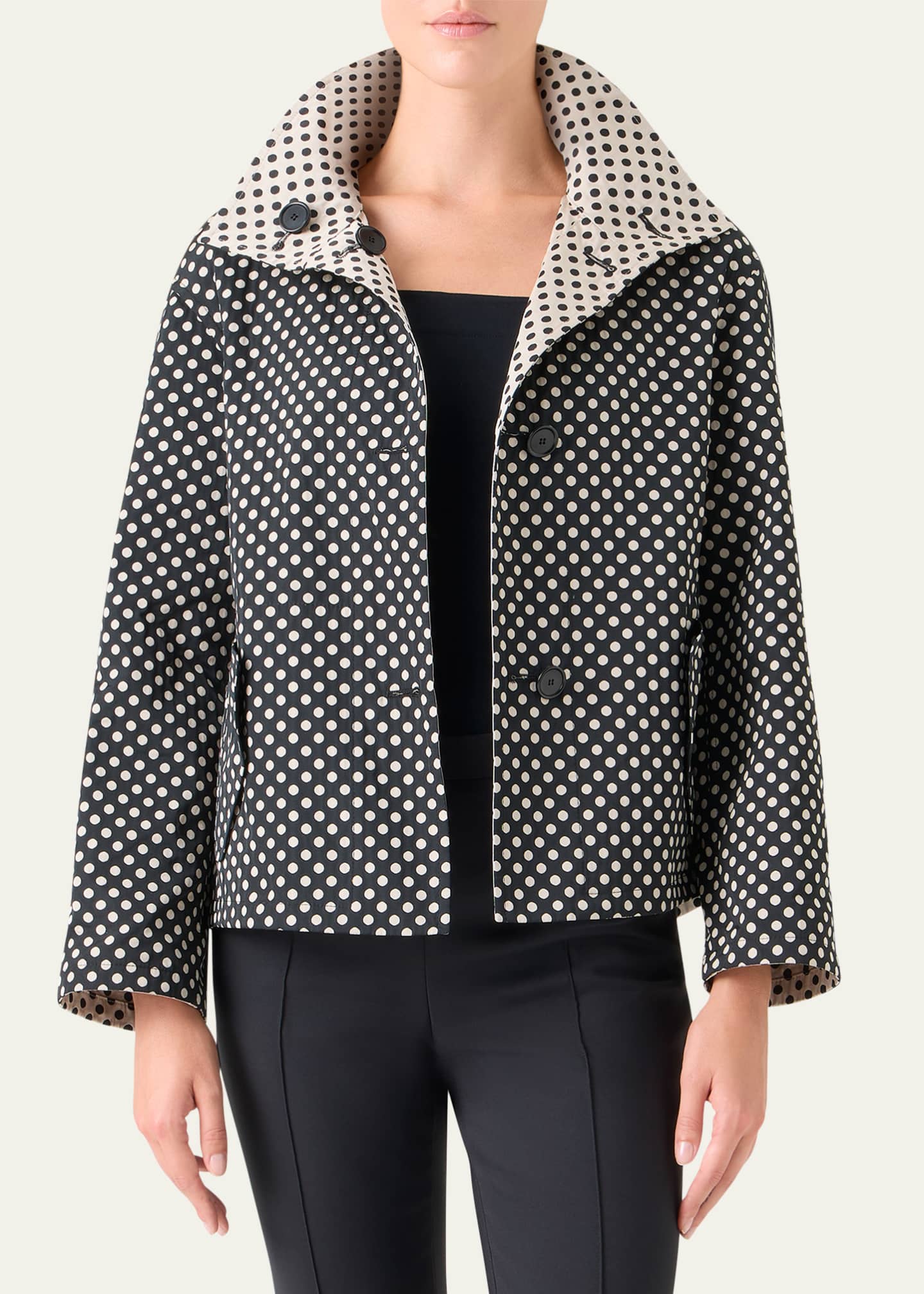 Akris punto Polka-Dot Single-Breasted Jacket - Bergdorf Goodman
