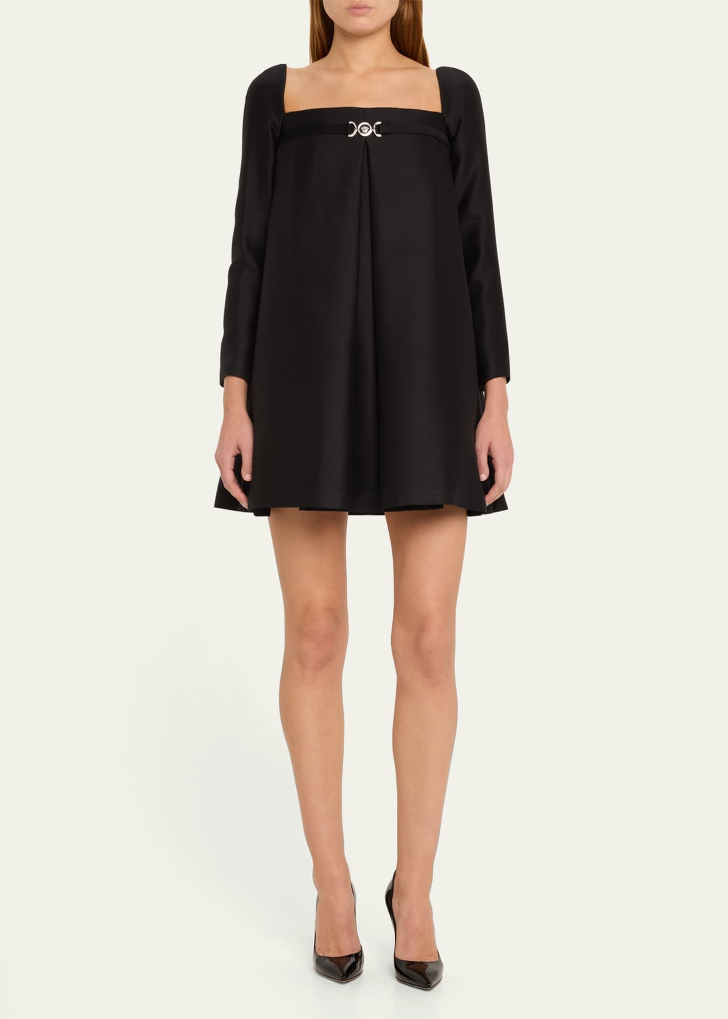 Versace Medusa 95 Box Pleat Mini Dress - Bergdorf Goodman