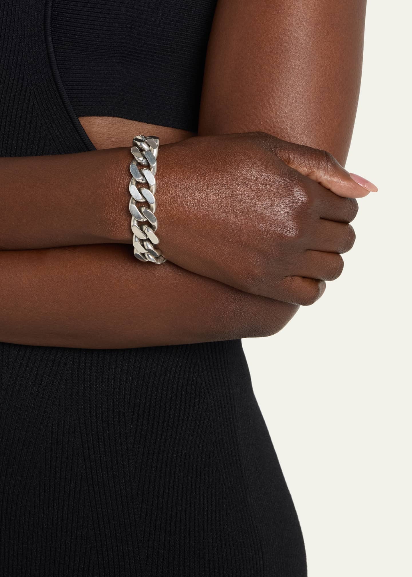 Saint Laurent Thick Chain Link Bracelet, Silver - Bergdorf Goodman