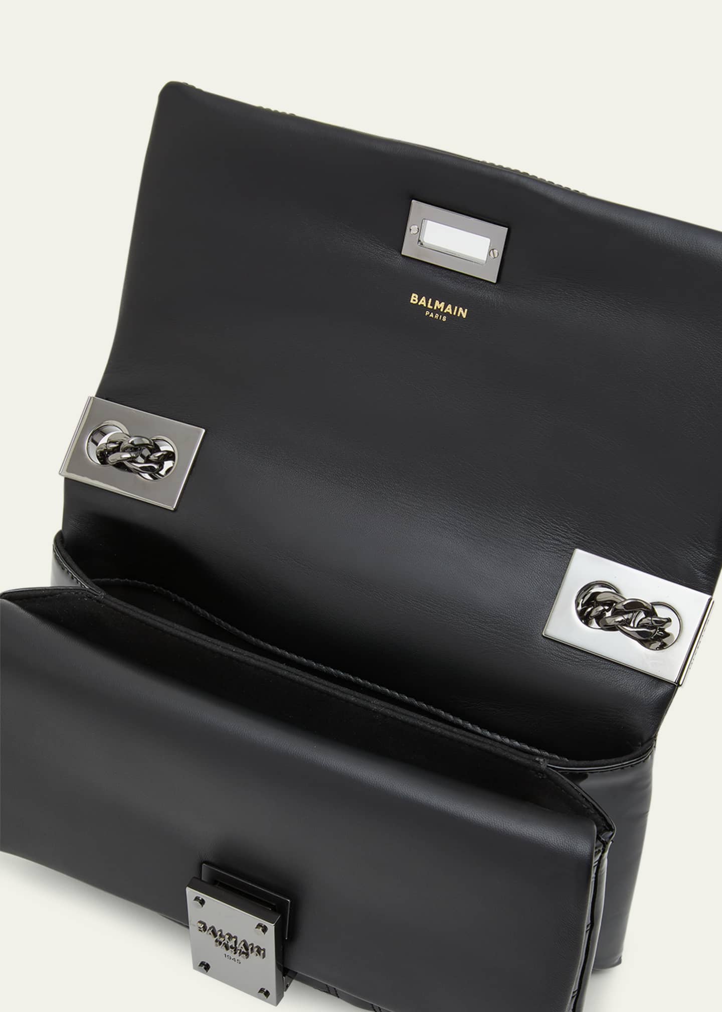 Balmain 1945 Small Quilted Patent Shoulder Bag - Bergdorf Goodman