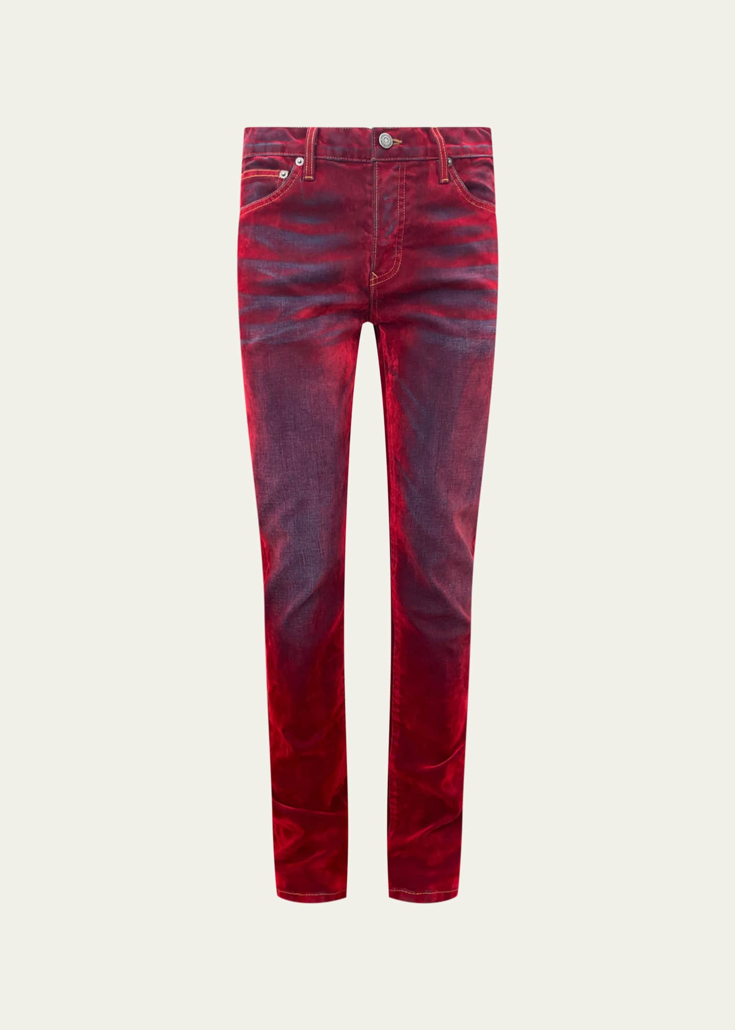 Cout De La Liberte Men's Rafa Flocked Denim Jeans - Bergdorf Goodman