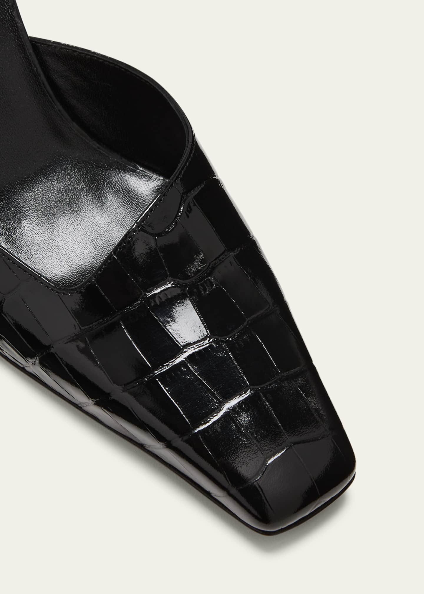 Gucci Mallory Croco Slide Mules - Bergdorf Goodman