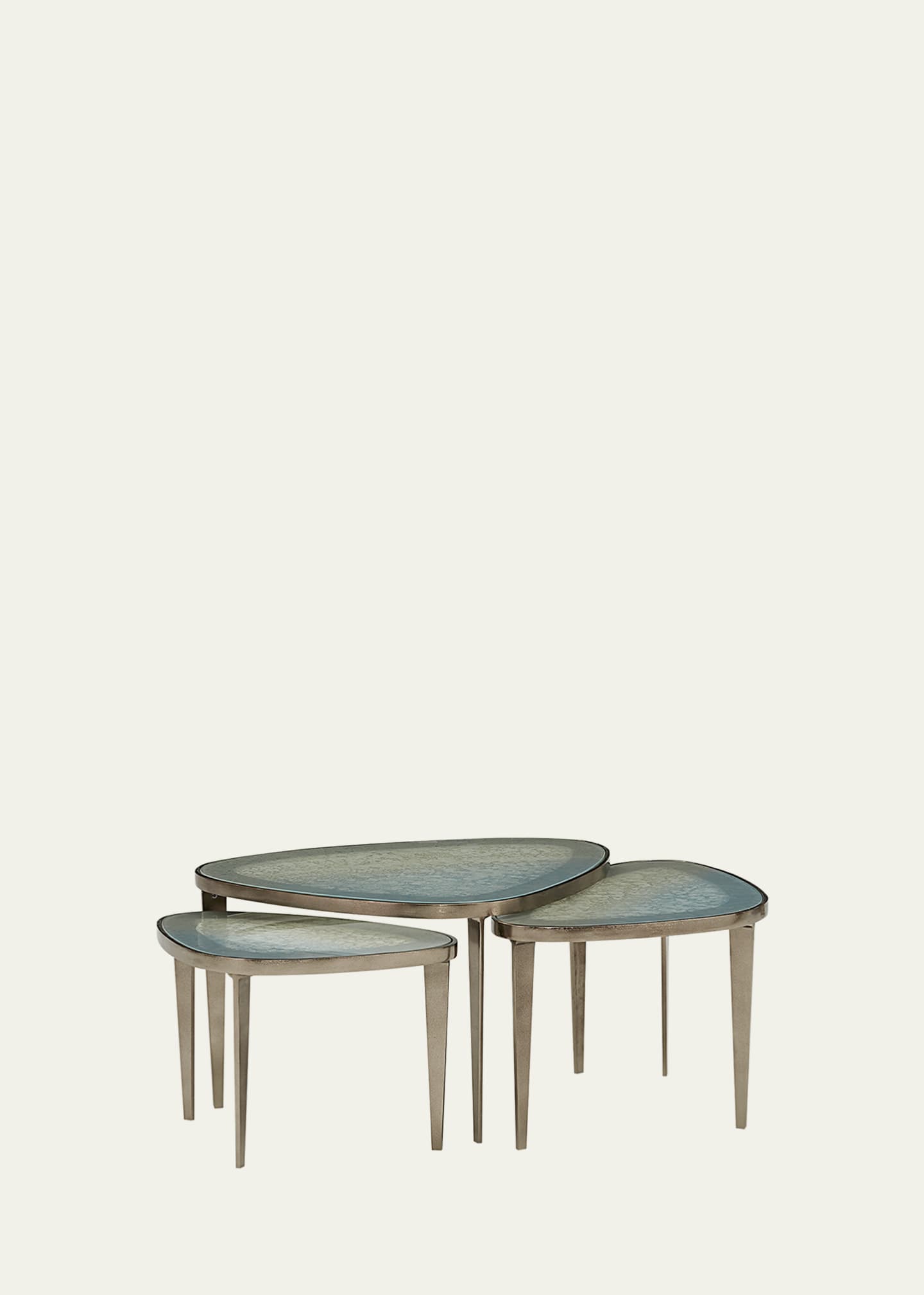 Interlude Home Jan Nesting Cocktail Tables, Antiqued Nickel - Bergdorf ...