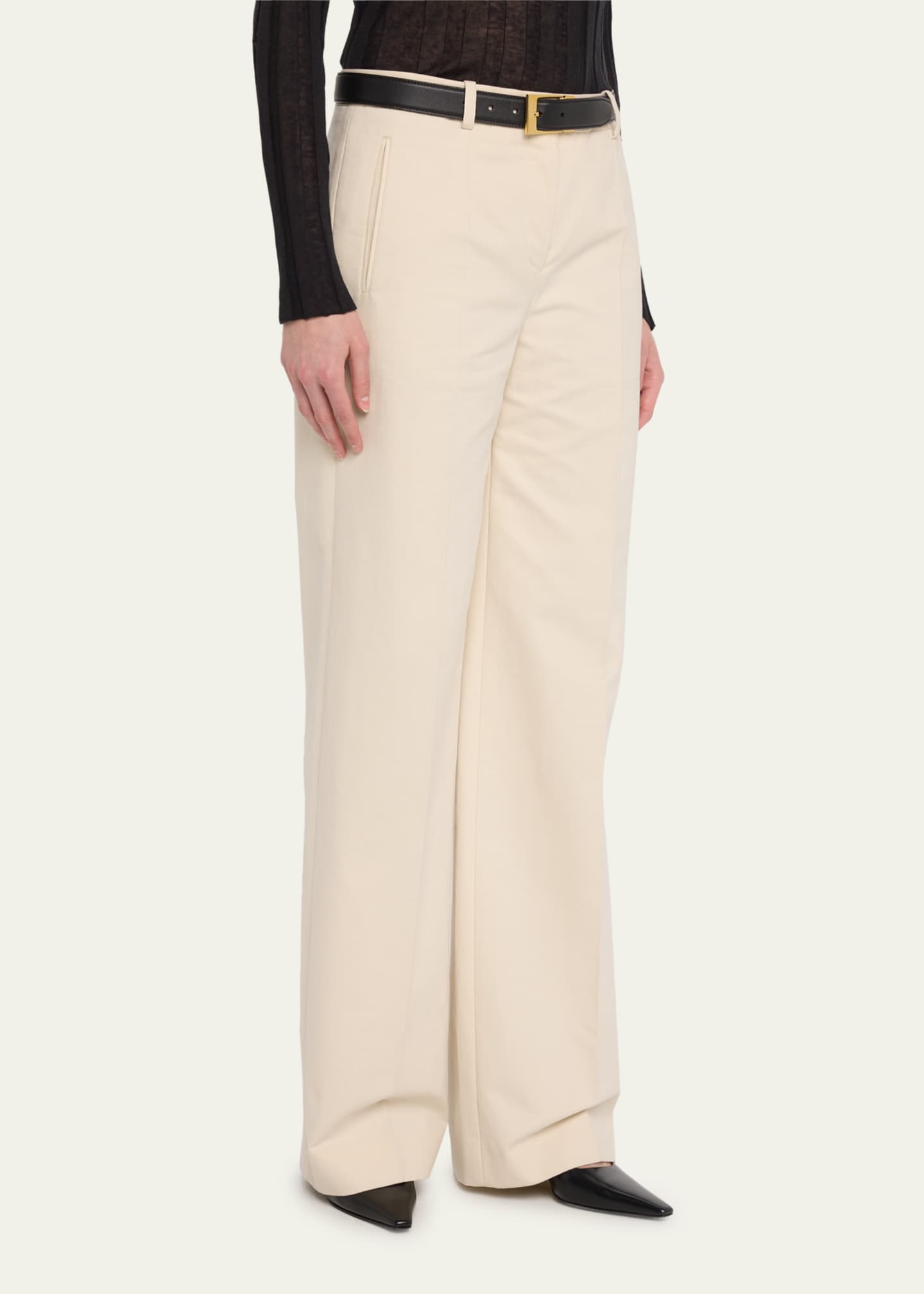 The Row Banew Pleated Wide Leg Wool Trousers Bergdorf Goodman