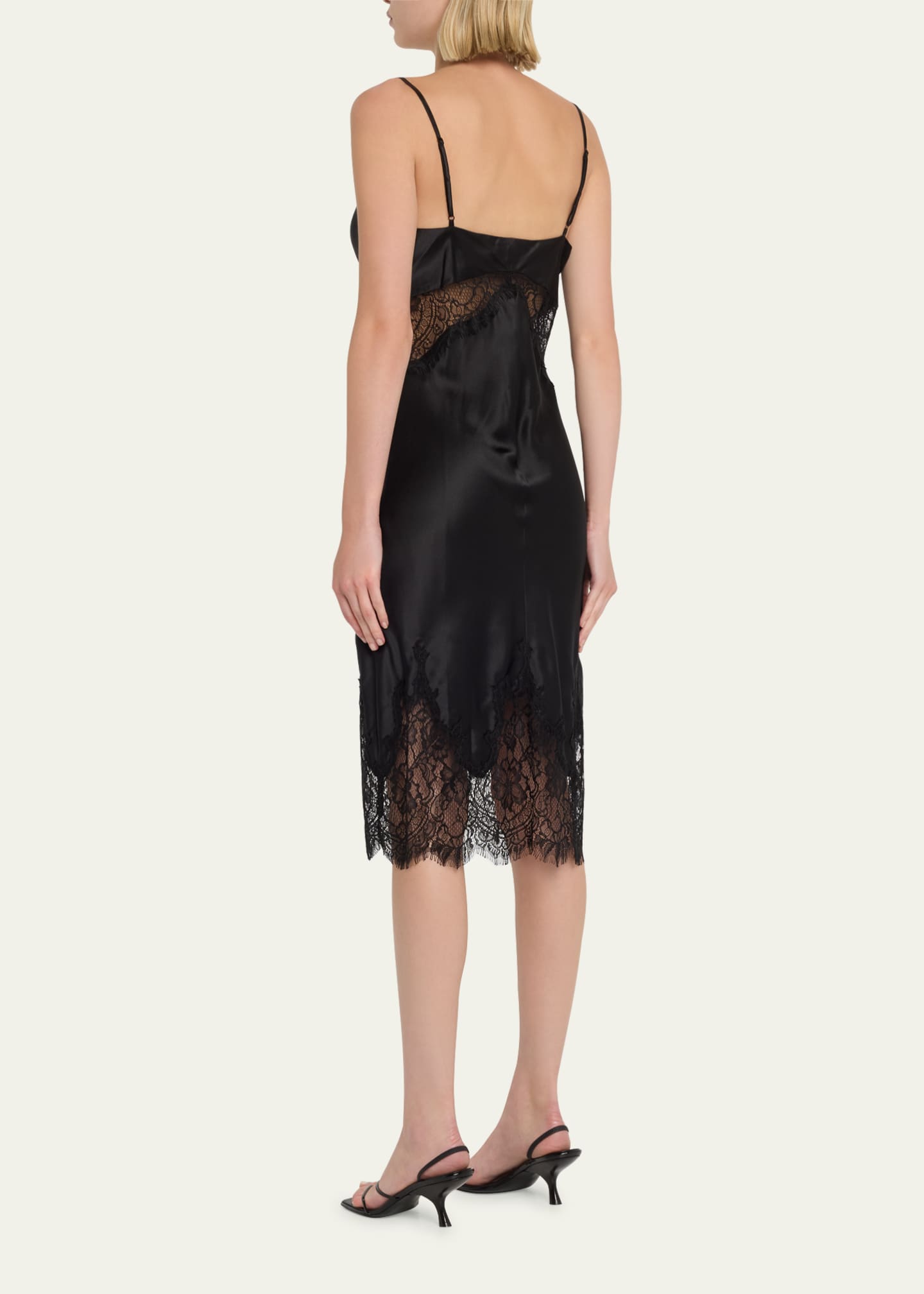 L'Agence Scotlyn Lace-Trim Slip Dress - Bergdorf Goodman