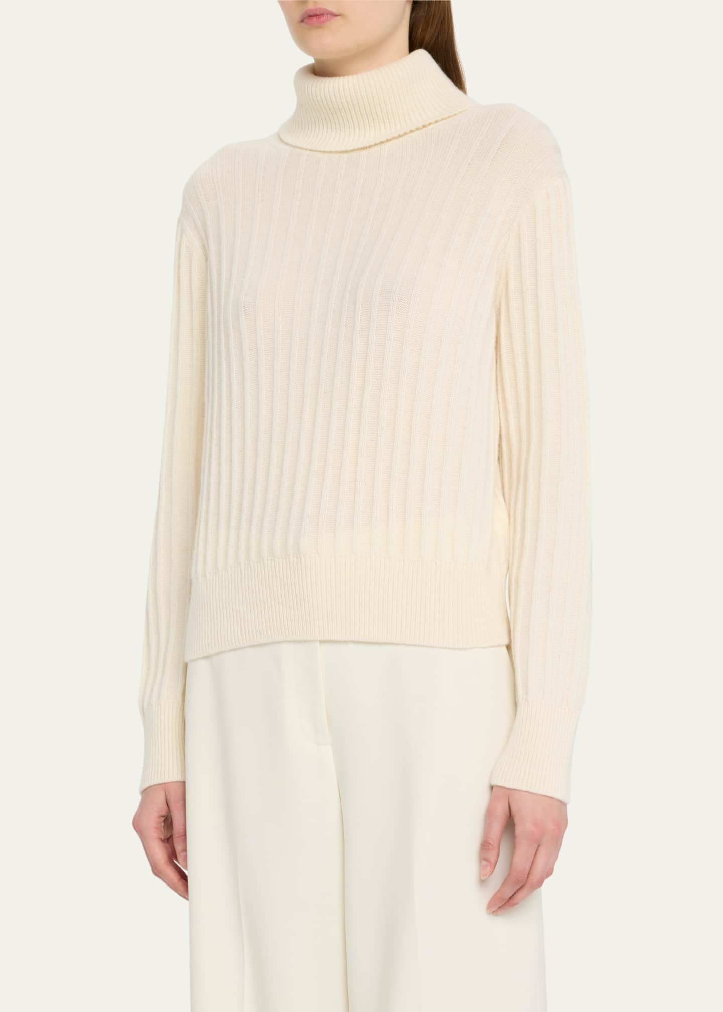 Lafayette 148 New York Cashmere Ribbed Turtleneck Sweater - Bergdorf ...