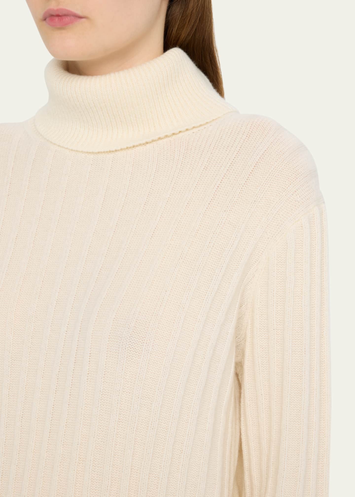Lafayette 148 New York Cashmere Ribbed Turtleneck Sweater - Bergdorf ...