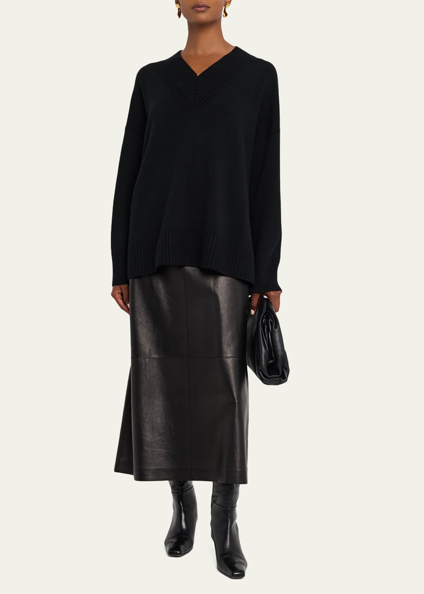 Lafayette 148 New York Cashmere Deep V-Neck Sweater - Bergdorf Goodman