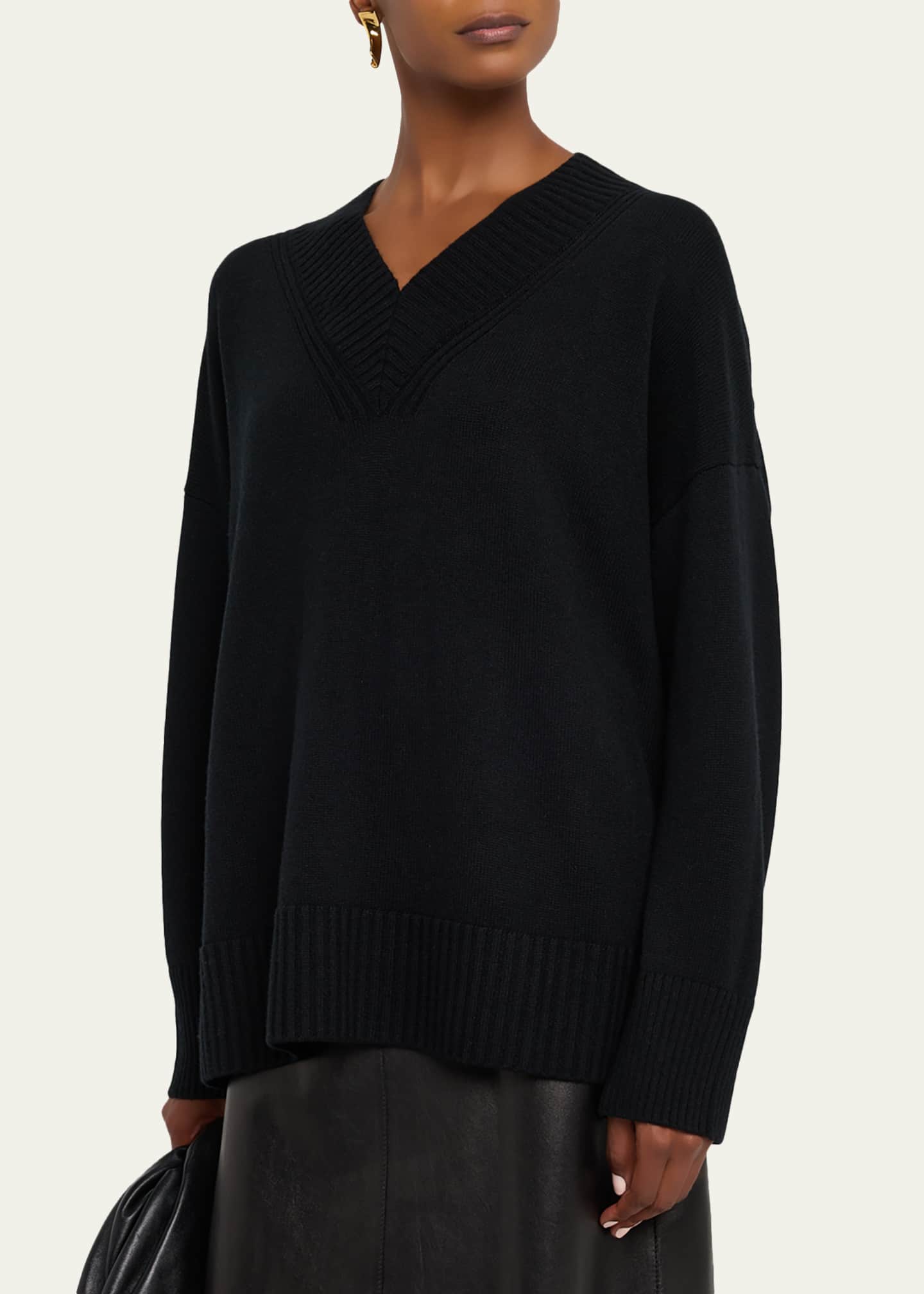Lafayette 148 New York Cashmere Deep V-Neck Sweater - Bergdorf Goodman