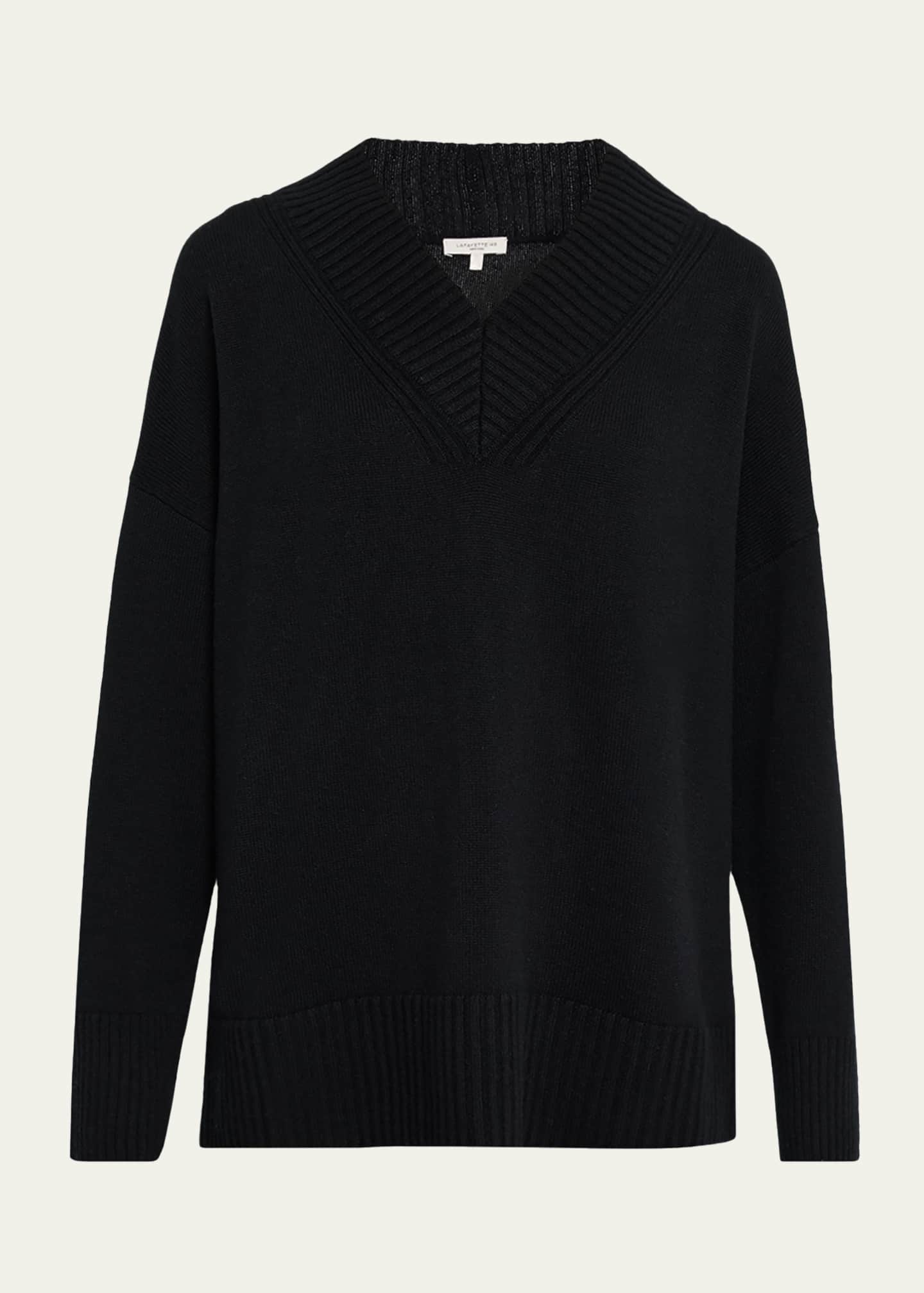 Lafayette 148 New York Cashmere Deep V-Neck Sweater - Bergdorf Goodman