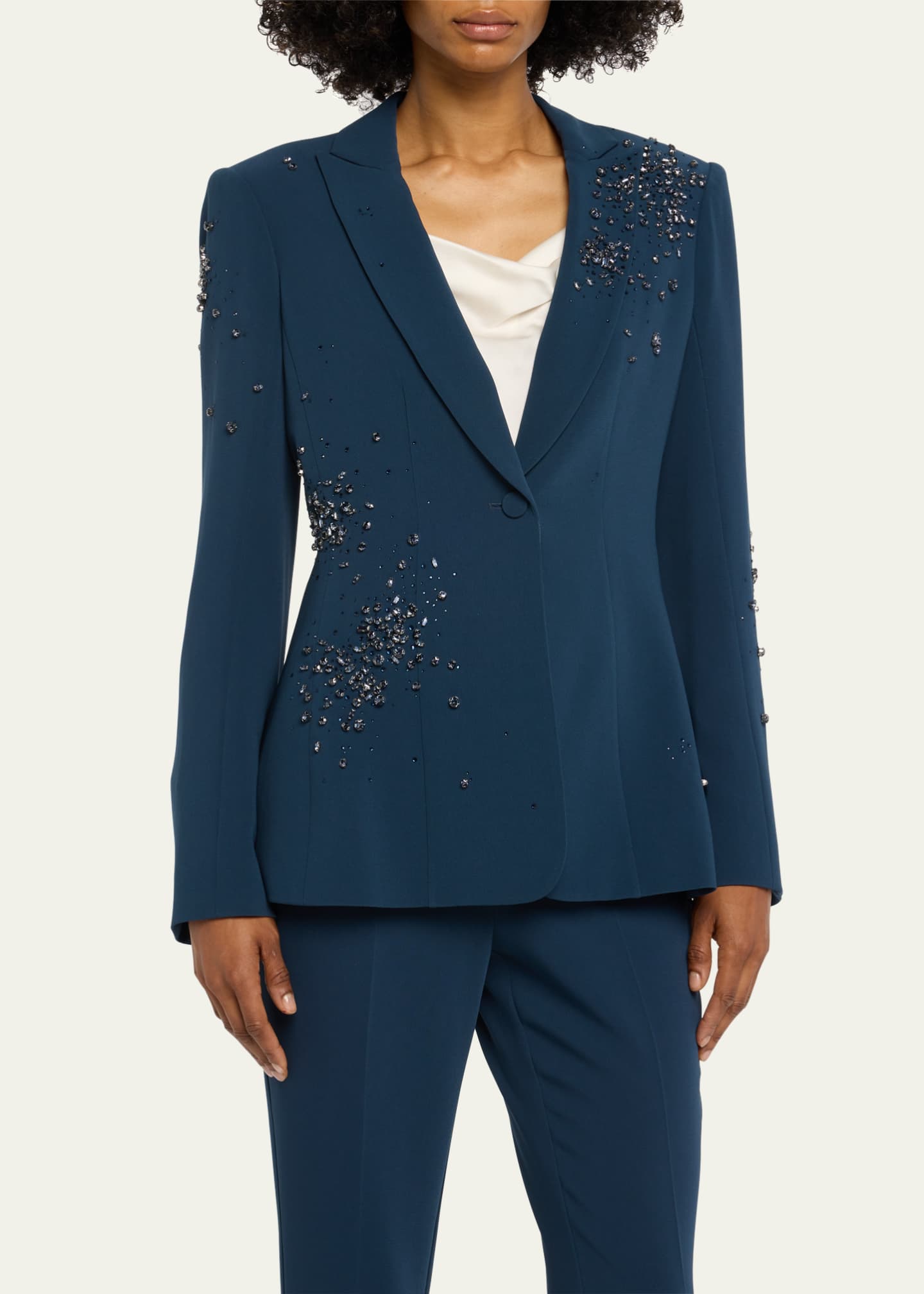 Cinq a Sept Rhinestone Crackle Embellished Cheyenne Blazer - Bergdorf ...