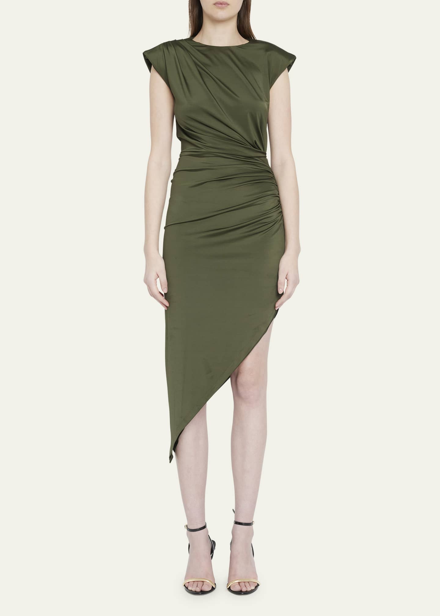 Veronica Beard Merrith Ruched Knit Asymmetric Midi Dress - Bergdorf Goodman