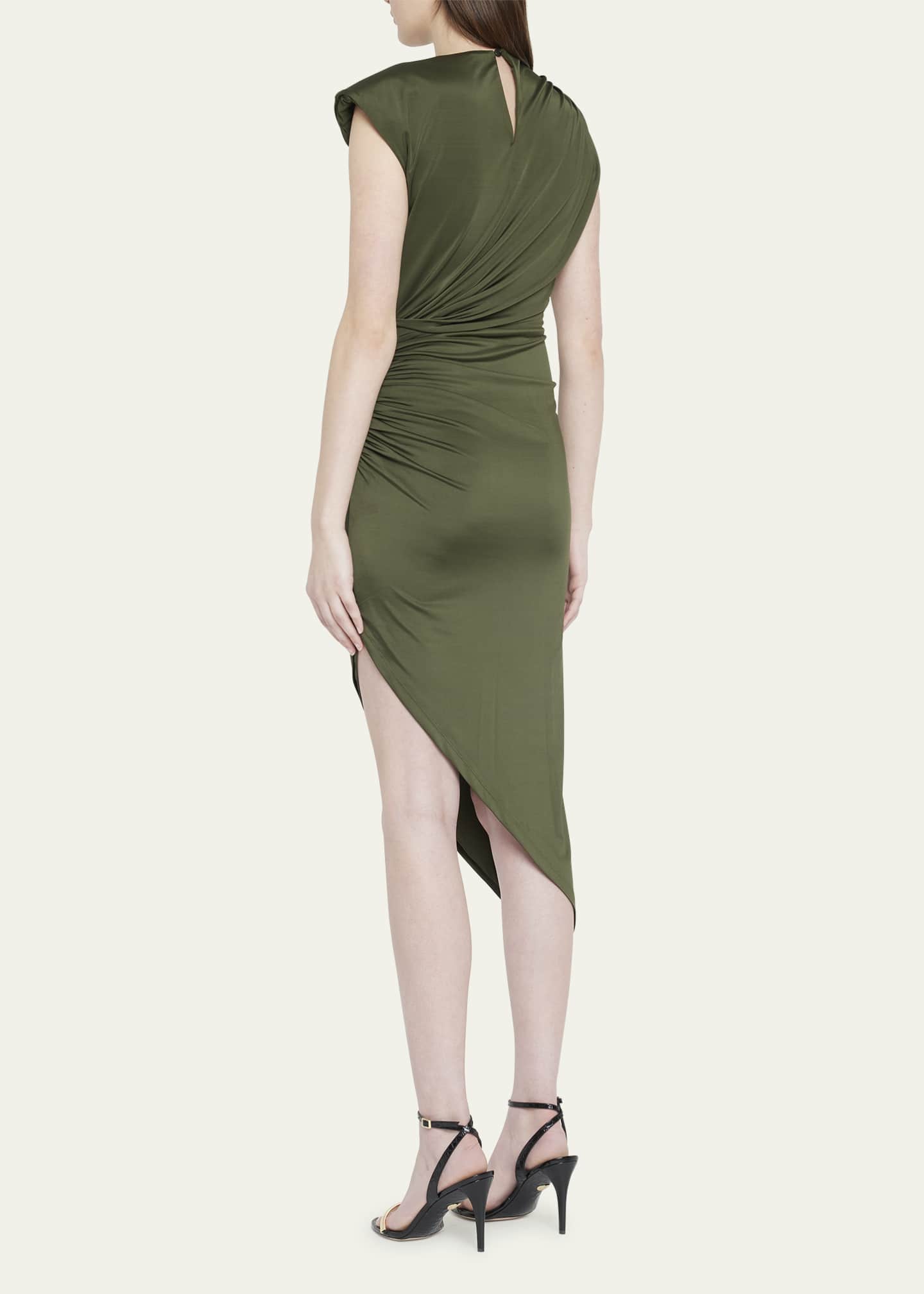 Veronica Beard Merrith Ruched Knit Asymmetric Midi Dress - Bergdorf Goodman