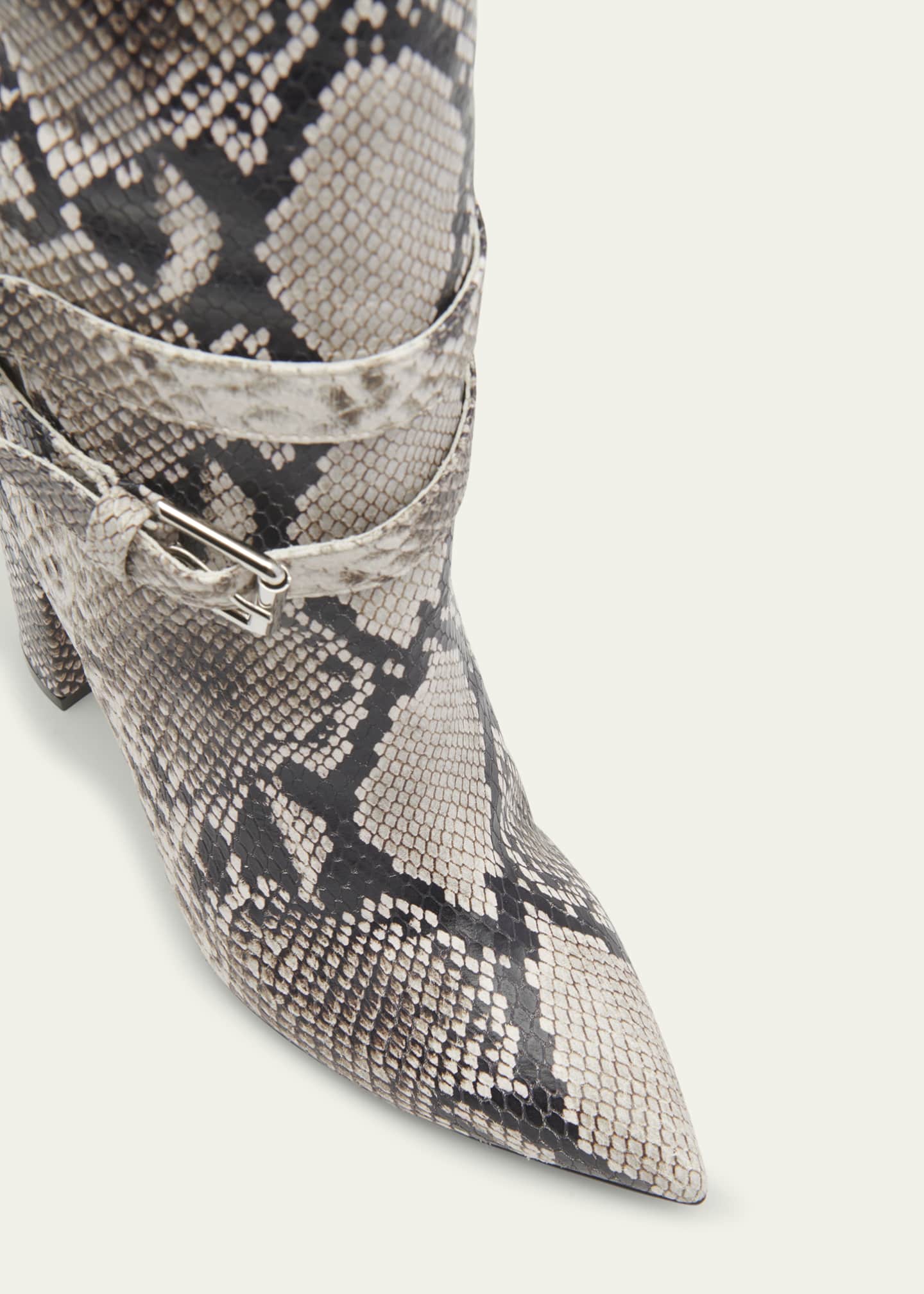 Gianvito Rossi Snake-Embossed Over-The-Knee Boots - Bergdorf Goodman