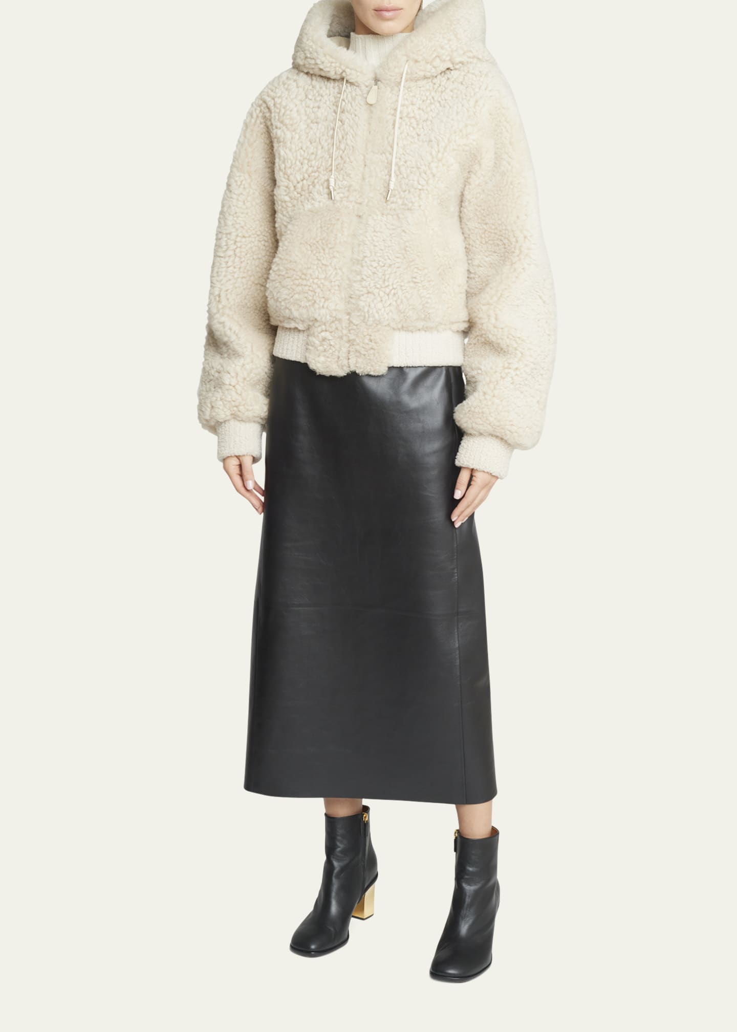 Chloe Fluffy Sheep Shearling Zip-Up Hoodie - Bergdorf Goodman