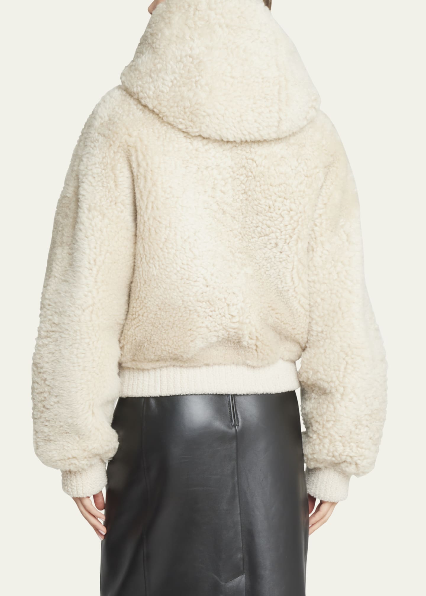 Chloe Fluffy Sheep Shearling Zip-Up Hoodie - Bergdorf Goodman