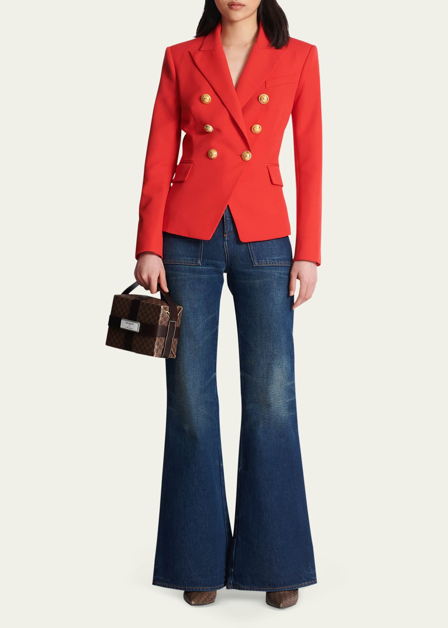 Balmain Classic Wool Blazer With Button Detail Bergdorf Goodman