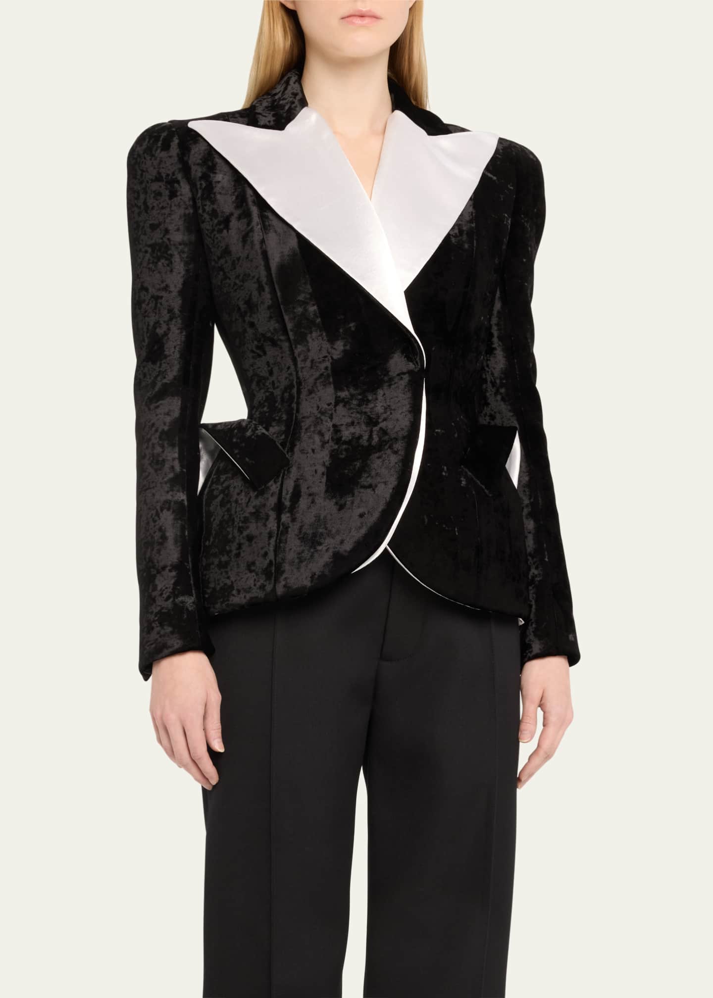 Balmain Structured Velvet Blazer Jacket - Bergdorf Goodman