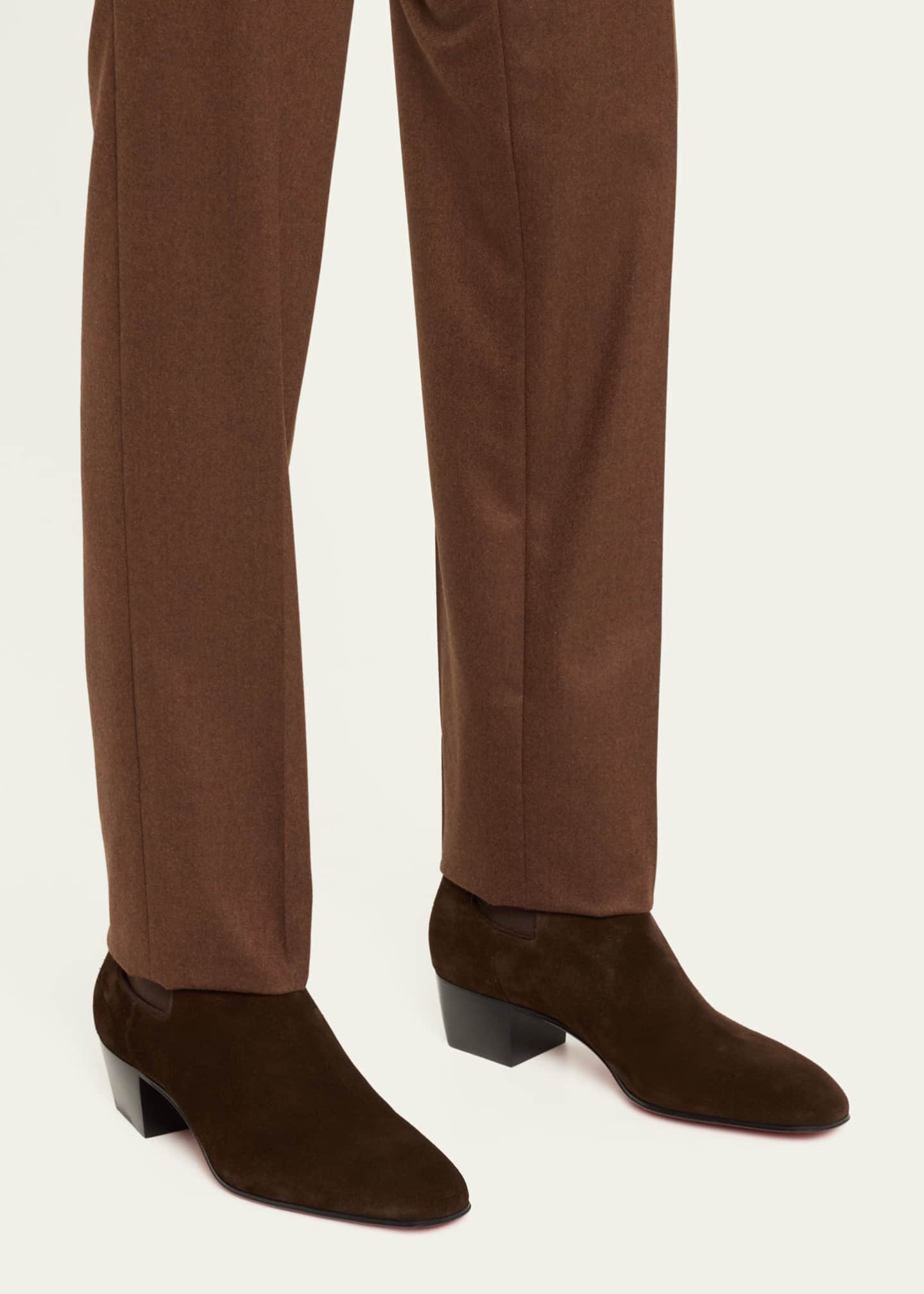 Christian Louboutin Men's Rosalio Leather Red-Sole Chelsea Boots ...