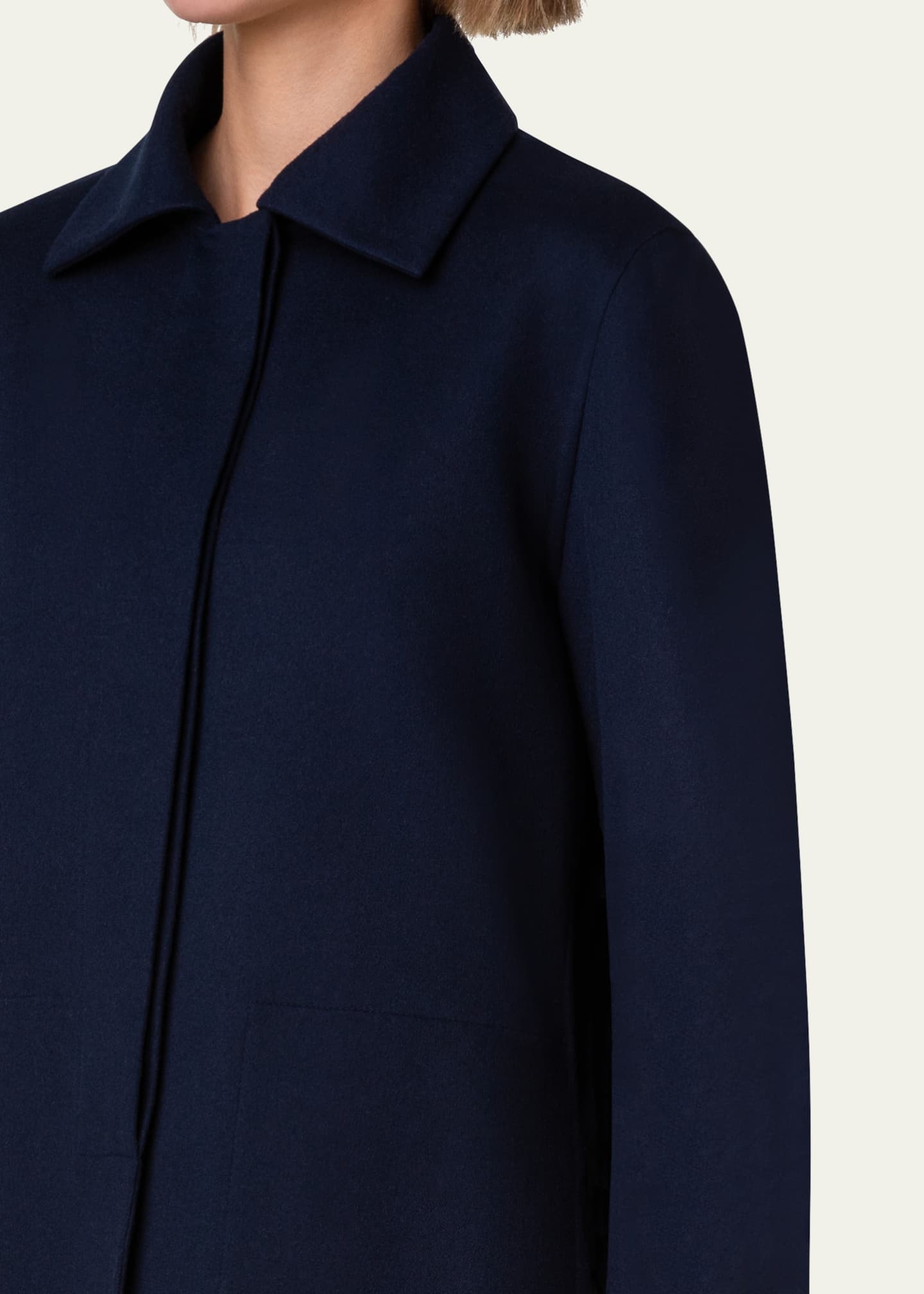 Akris Oversized Wool Double-Face Long Jacket - Bergdorf Goodman