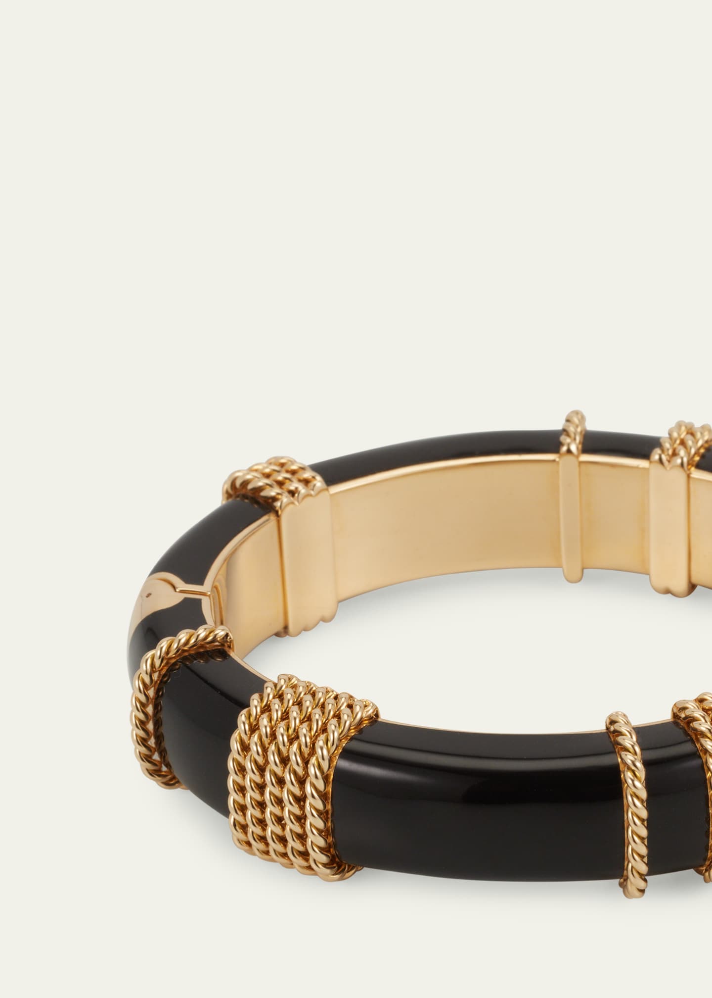 Verdura 18K Yellow Gold Black Ceramic Mondello Rope Bangle - Bergdorf ...