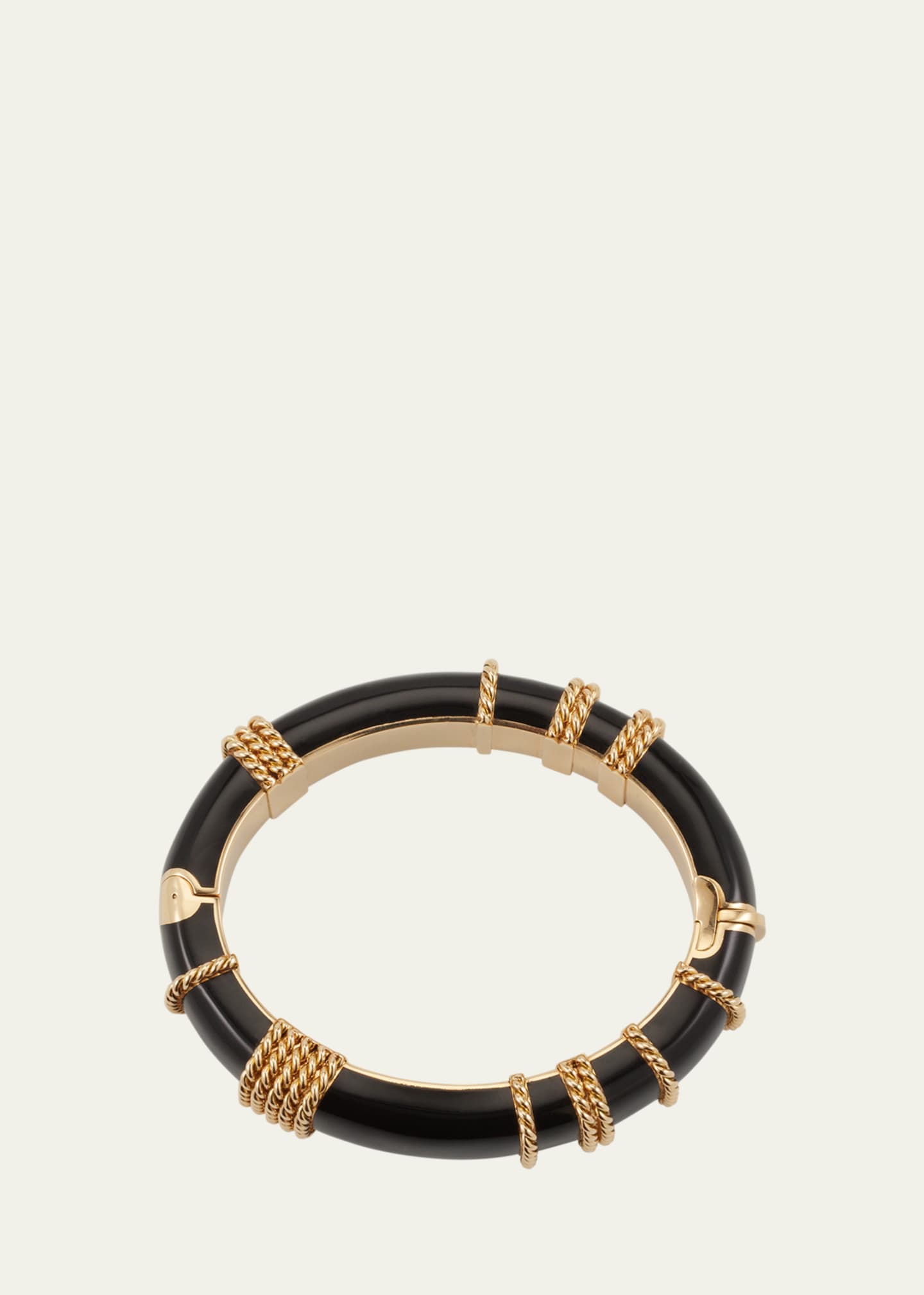 Verdura 18K Yellow Gold Black Ceramic Mondello Rope Bangle - Bergdorf ...