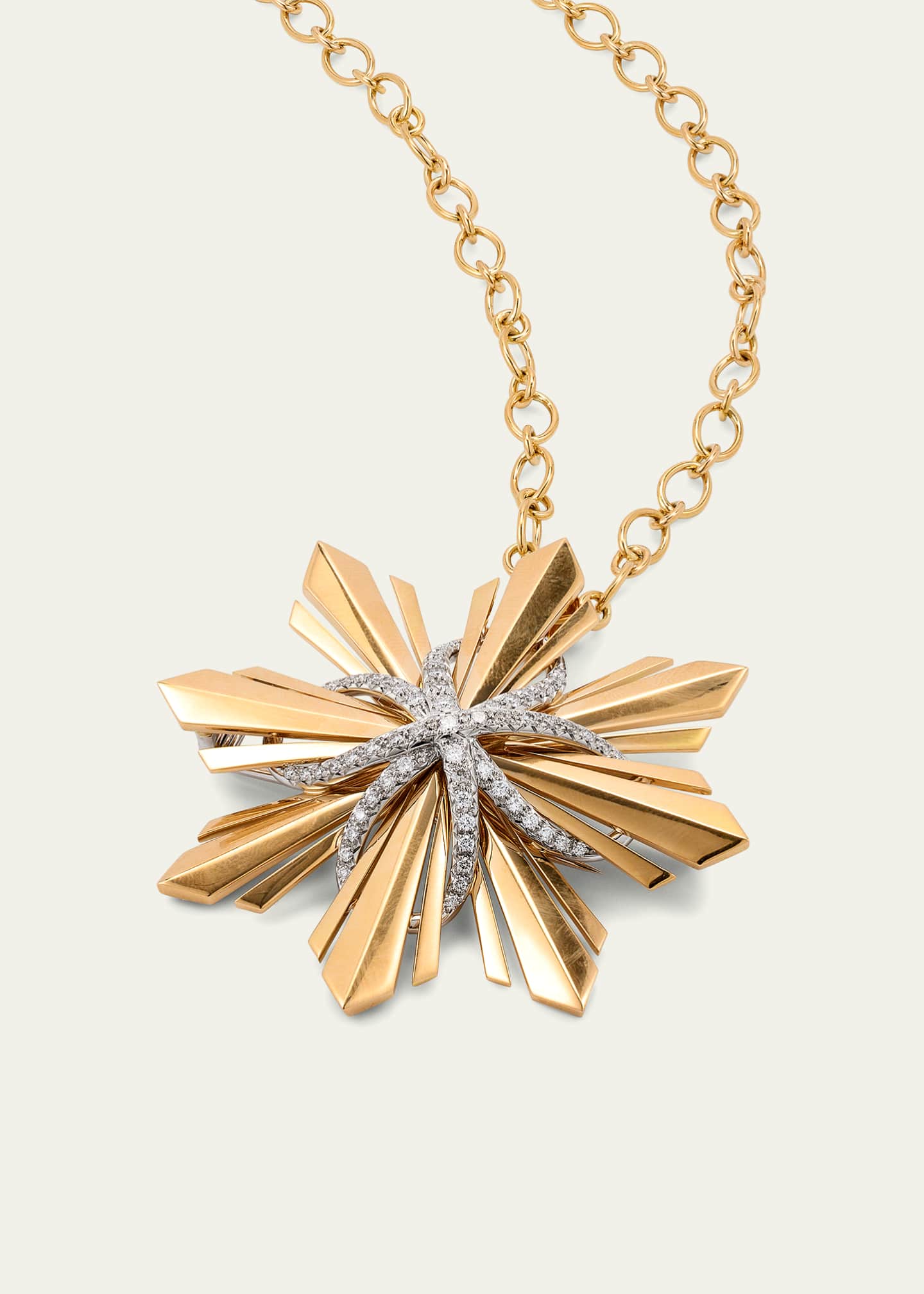 Verdura 18k Yellow Gold, Platinum, and Diamond Etoile Convertible ...