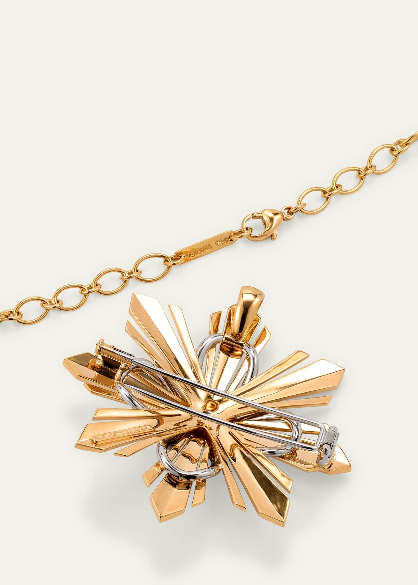 Verdura 18k Yellow Gold, Platinum, and Diamond Etoile Convertible ...