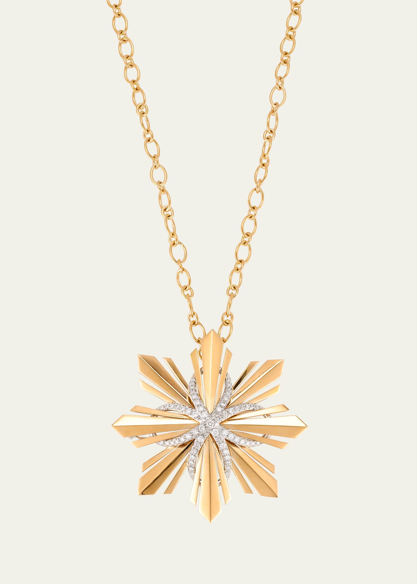 Verdura 18k Yellow Gold, Platinum, and Diamond Etoile Convertible ...