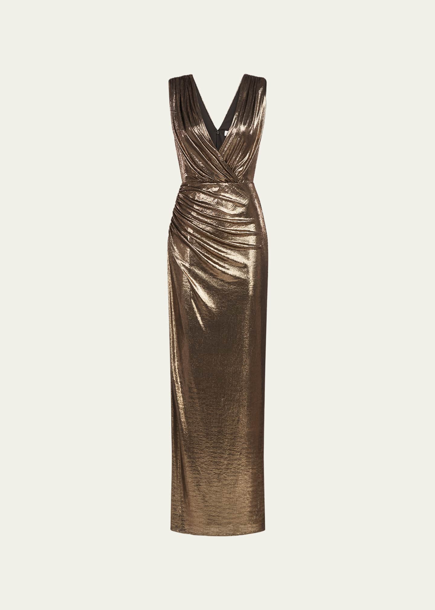 Halston Misha Sleeveless Metallic Jersey Column Gown - Bergdorf Goodman