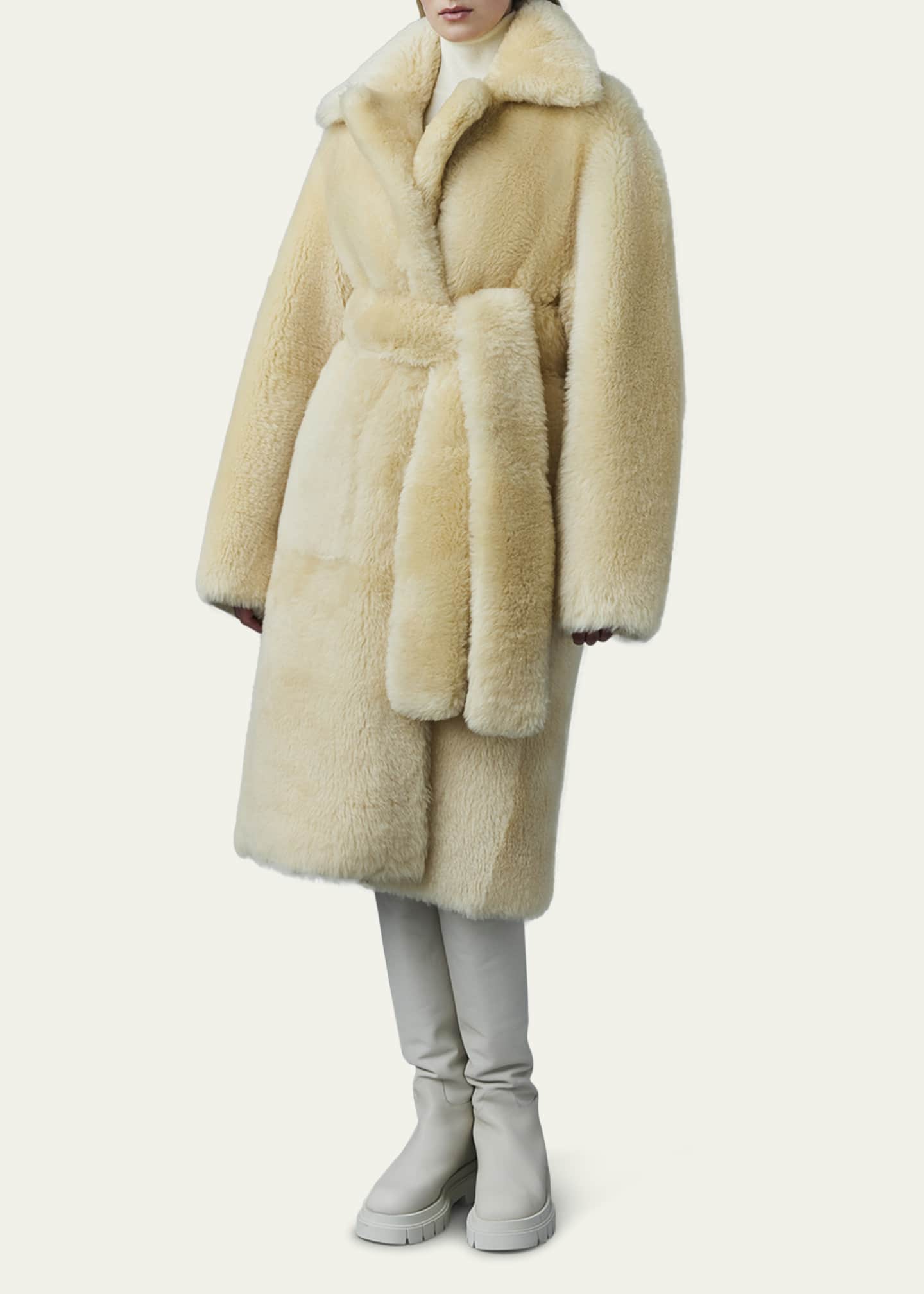 Mackage Etienne Belted Shearling Top Coat - Bergdorf Goodman